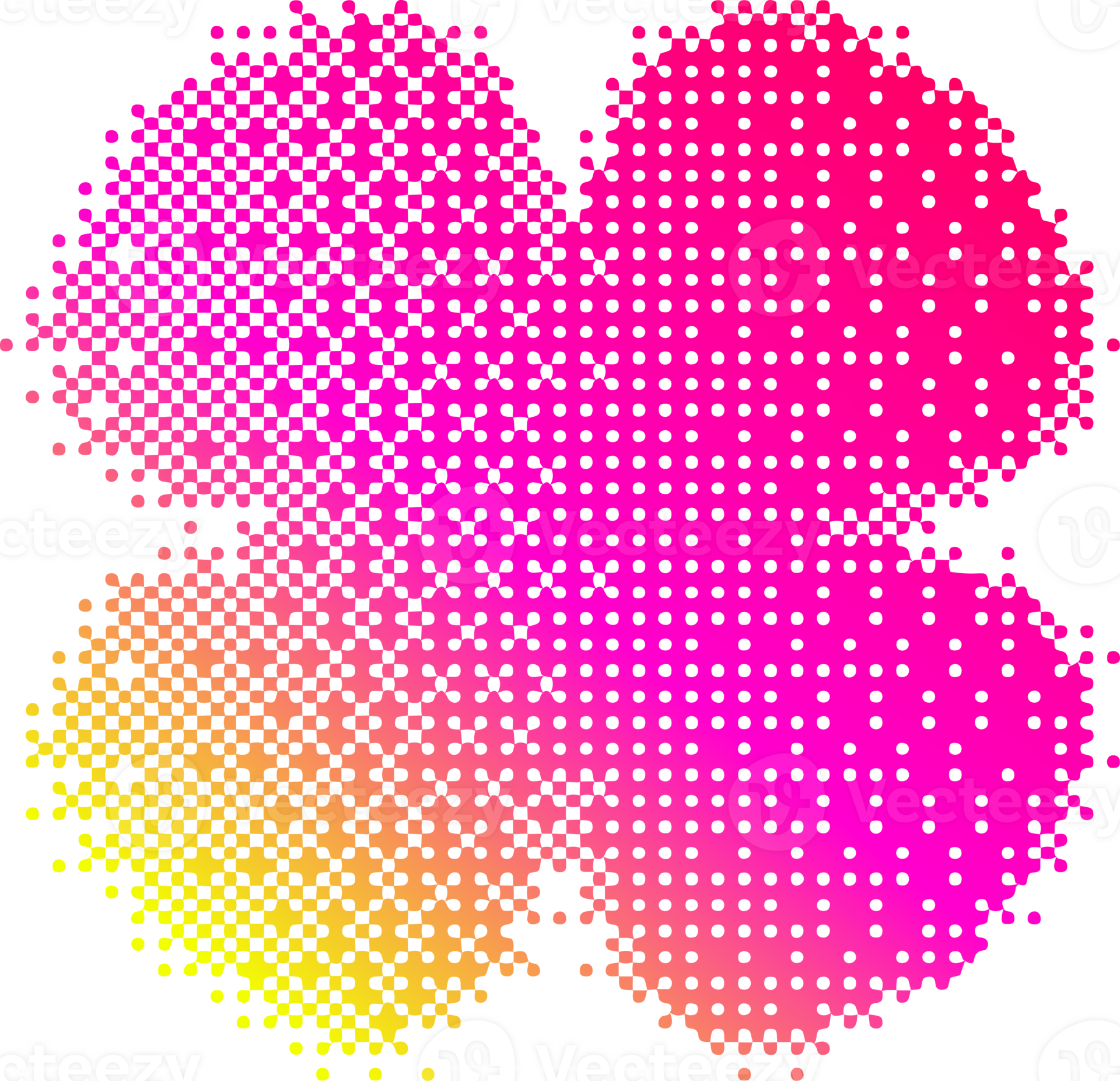 Pixel Pattern Flower Shape Textured Daisy With Bitmap Y2k Dither Gradient Retro With Old