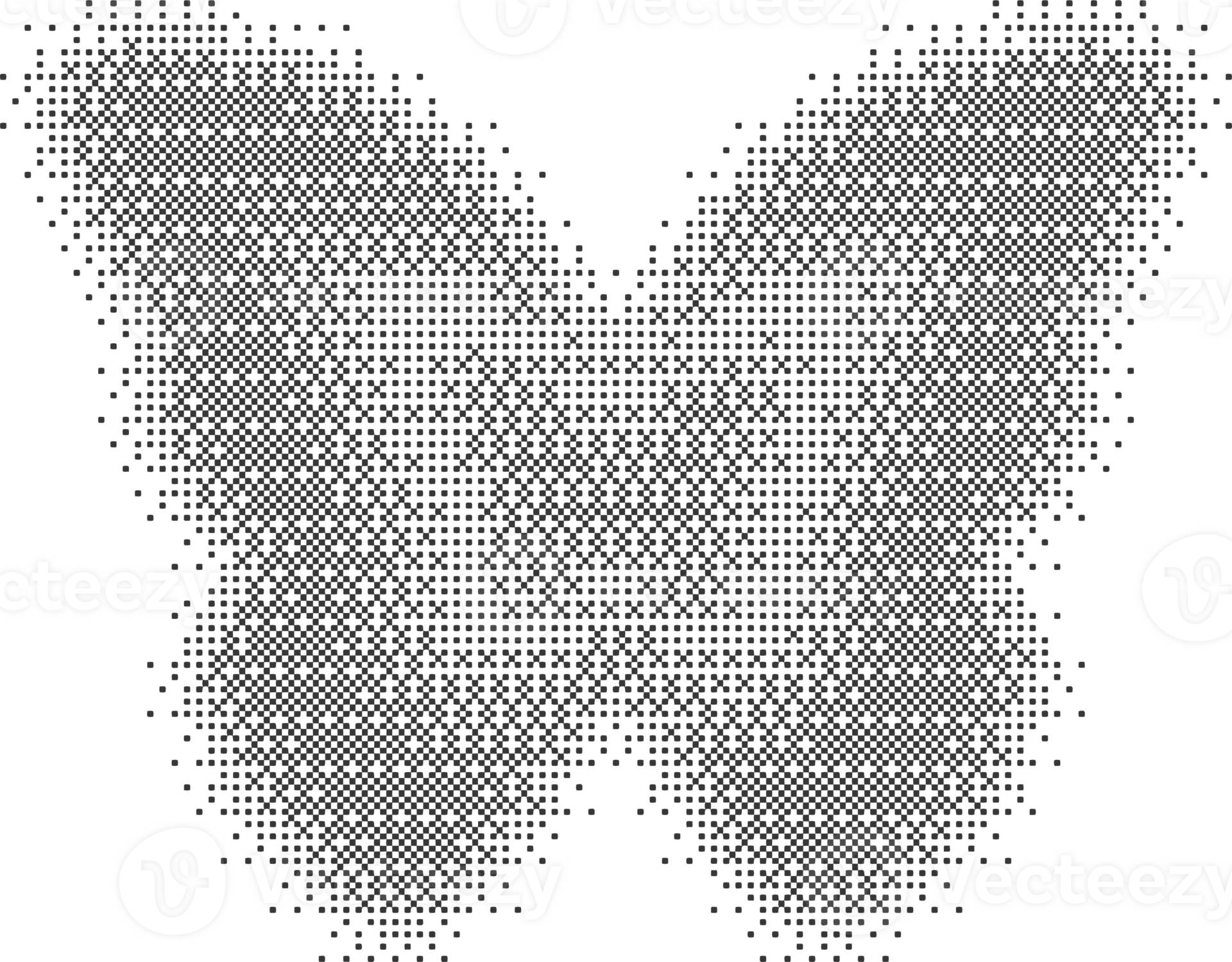 Bitmap Pattern Abstract Butterfly Shape Halftone Gradient Element Dither Noisy Grunge Texture