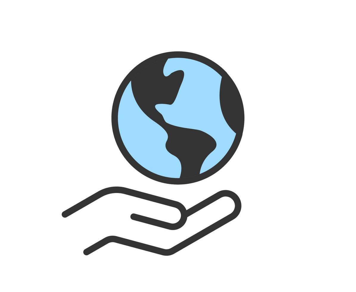 Hand holding planet earth linear icon, save the planet 50778246 Vector ...