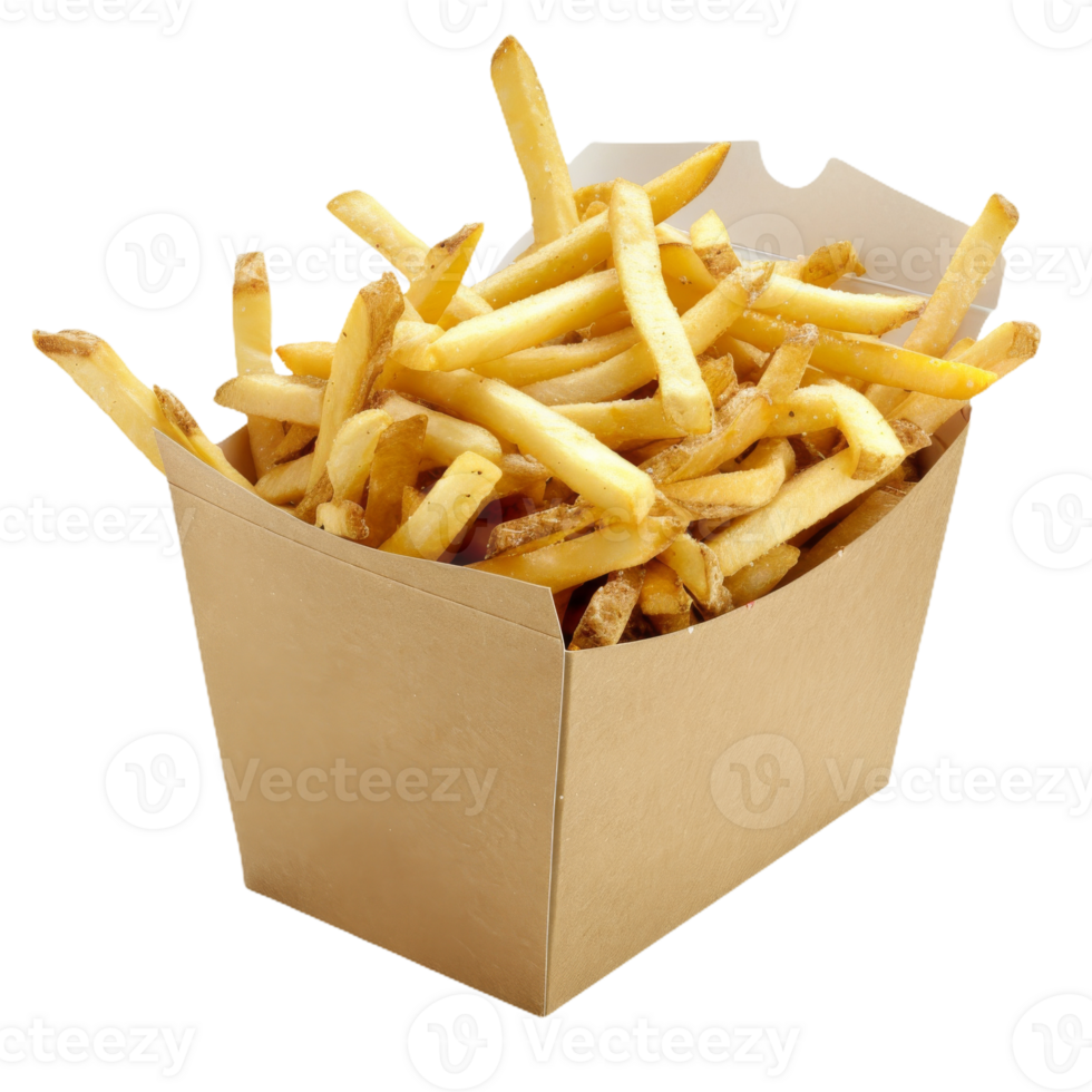 Delicioso Caliente Francés Papas Fritas En Caja Eliminar Cartulina Caja Con Francés Papas