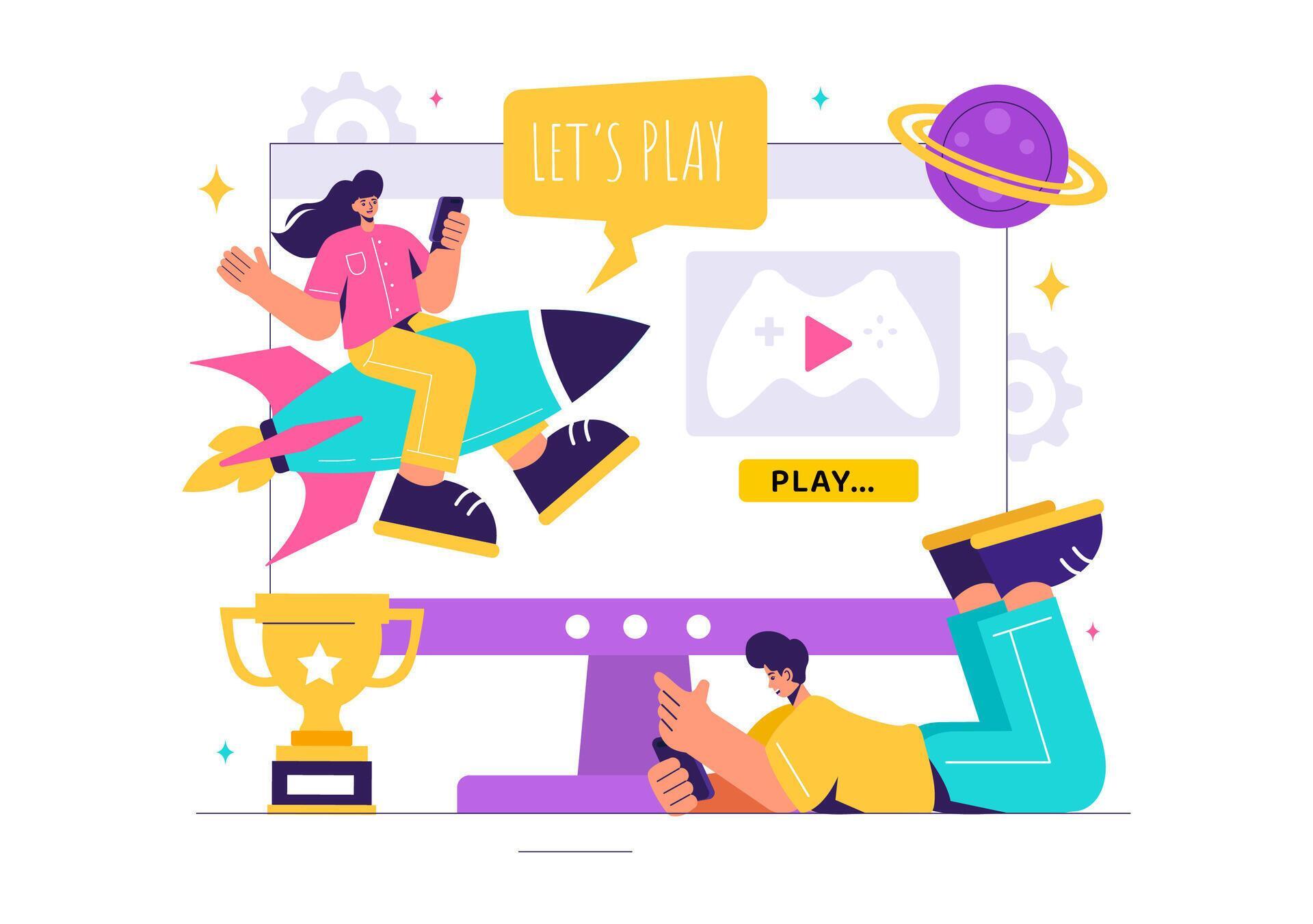 Game Art Featuring Programmers Playing on Game Consoles with ...