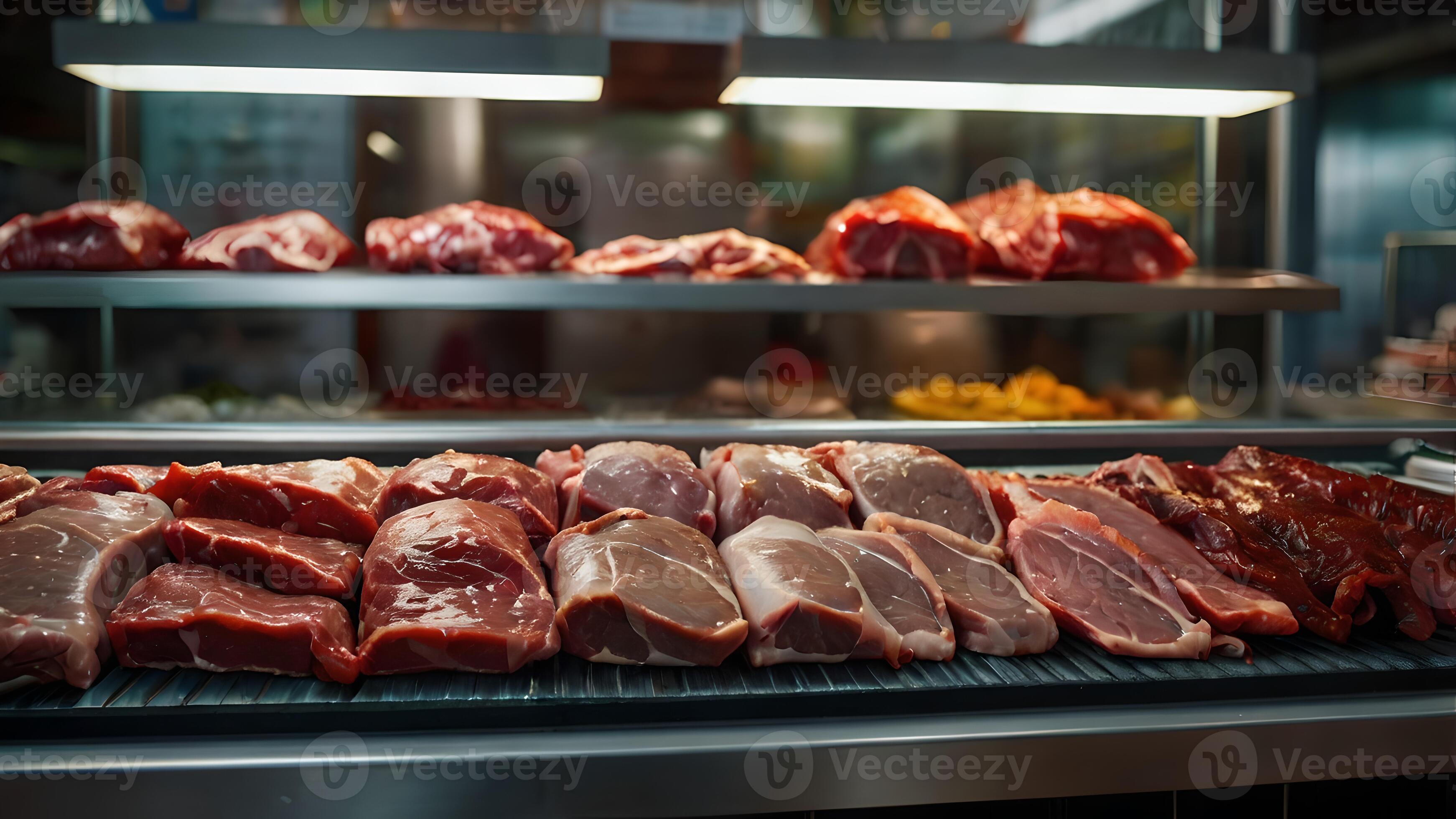 Fresh Meat Displayed at a Butcher Shop Counter 50796951 Stock Photo at Vecteezy