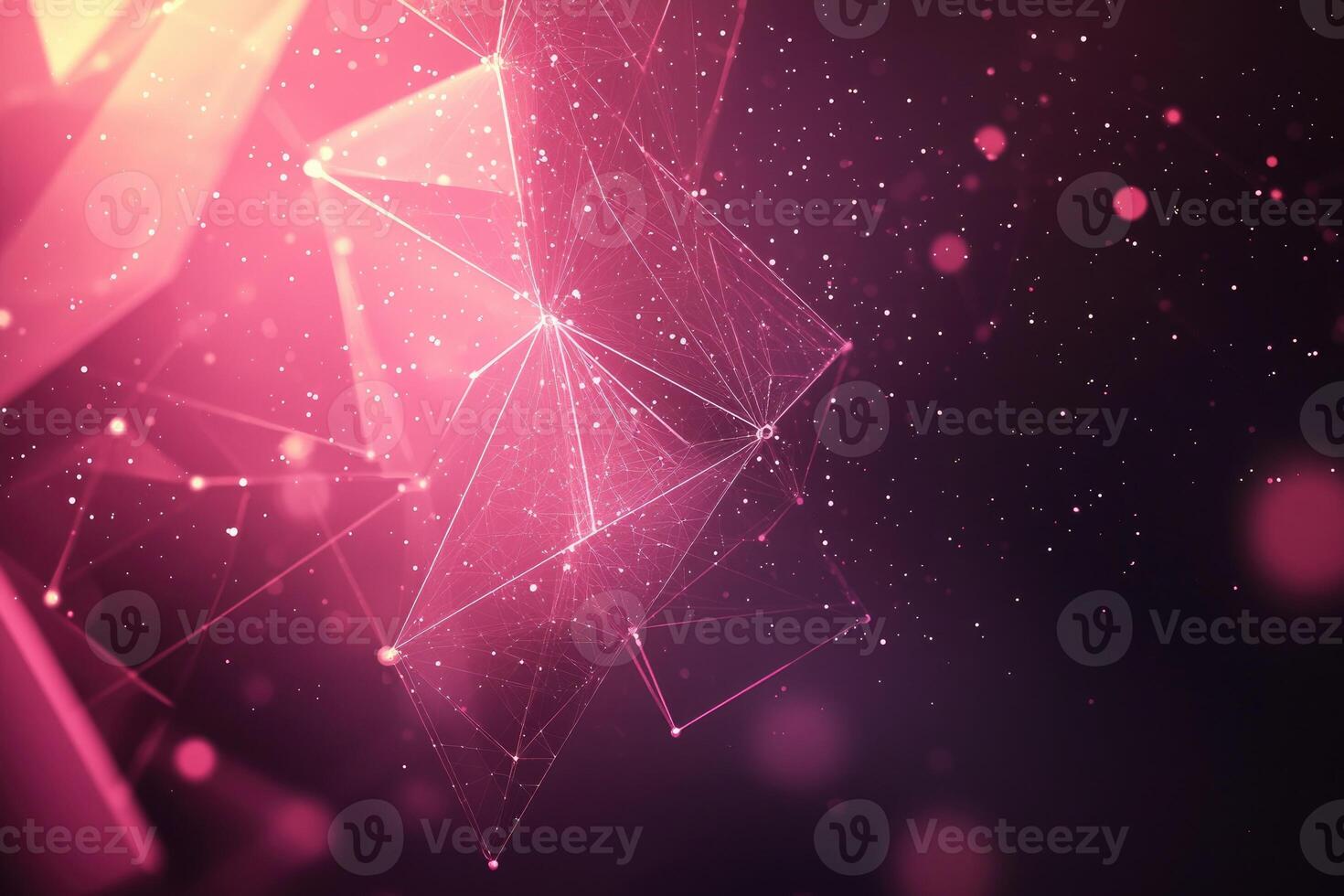 Futuristic Digital Network Visualization With Glowing Nodes And Lines Representing Data