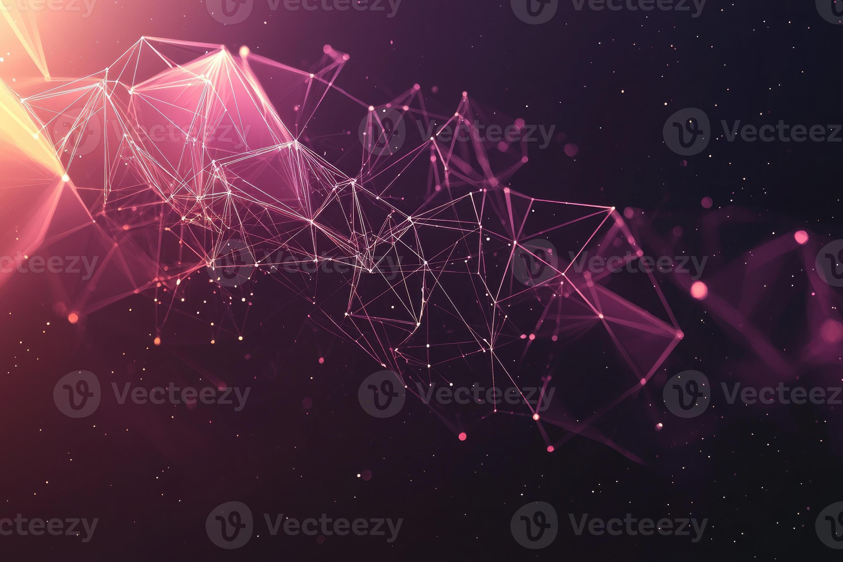 Futuristic Digital Network Visualization With Glowing Nodes And Lines Representing Data