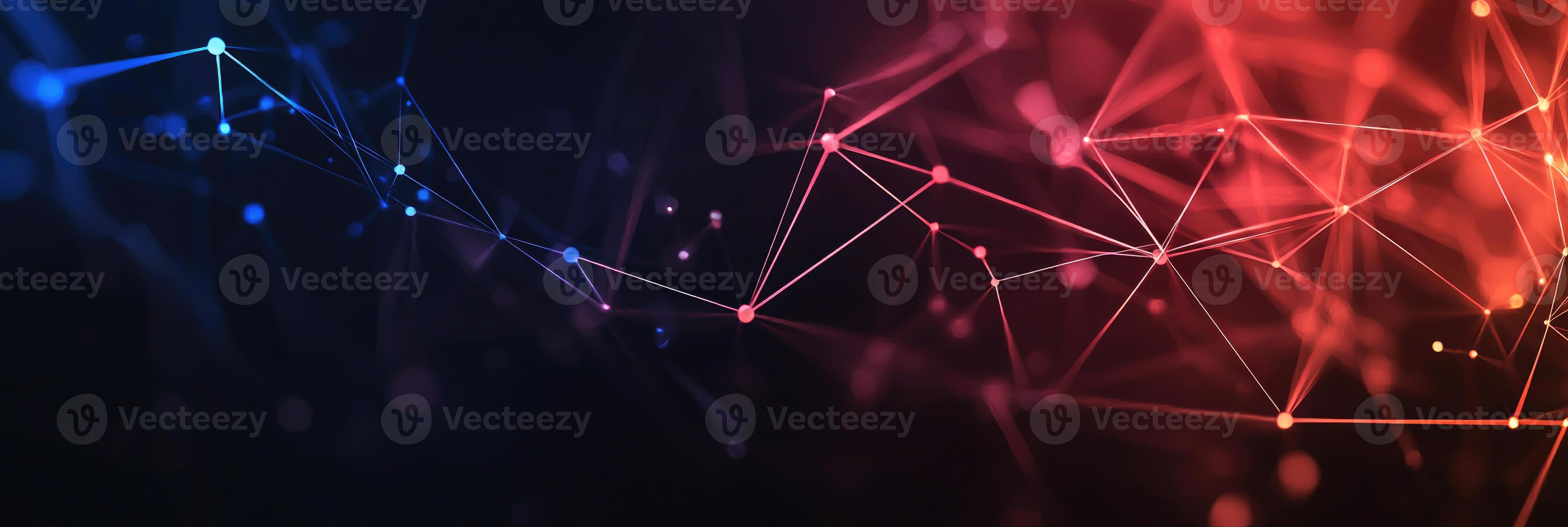 Futuristic Digital Network Visualization With Glowing Nodes And Lines Representing Data