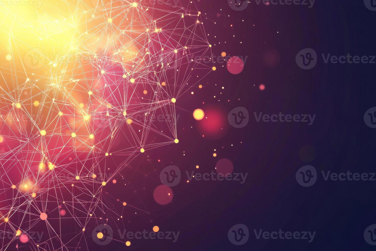 Futuristic Digital Network Visualization With Glowing Nodes And Lines Representing Data