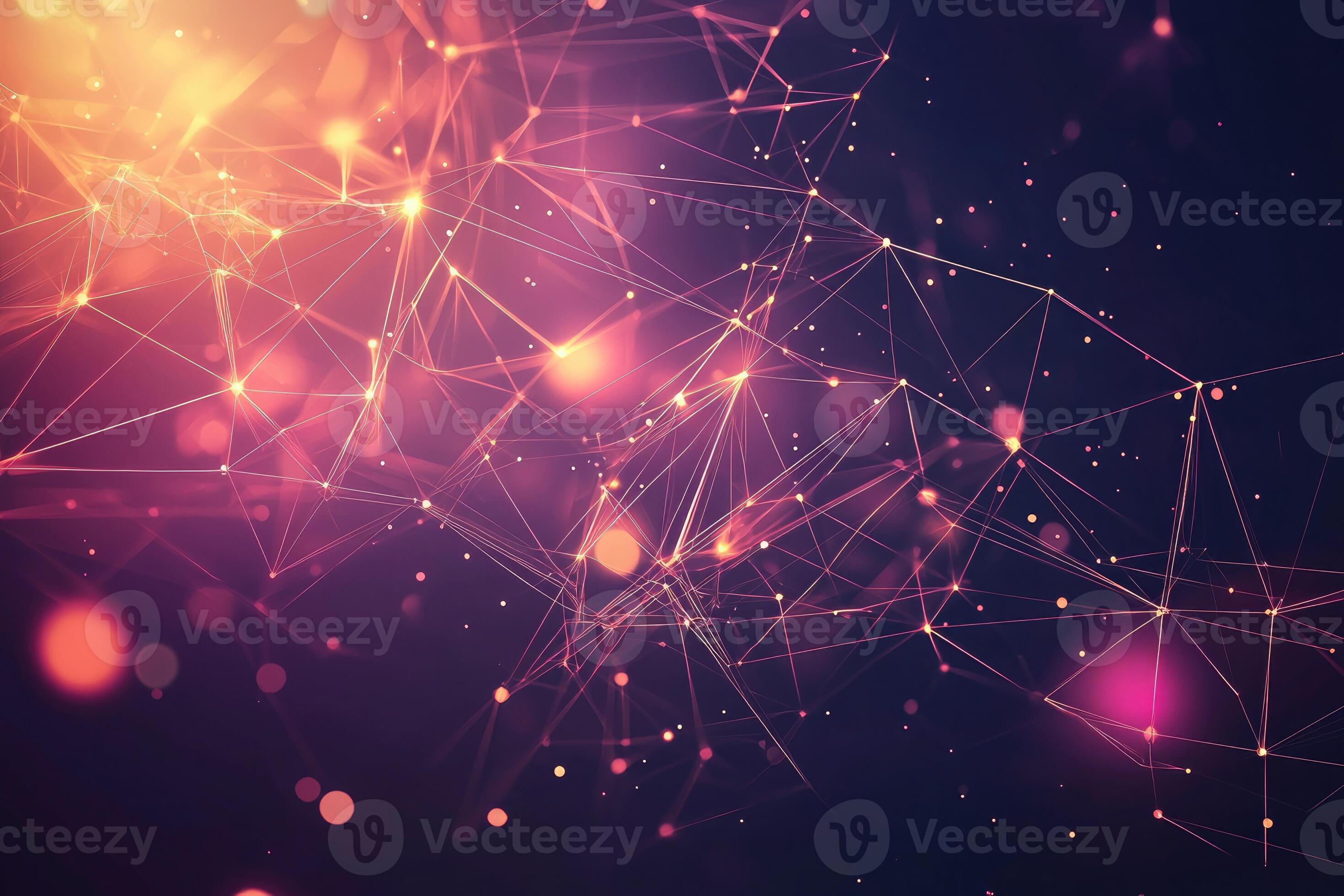 Futuristic Digital Network Visualization With Glowing Nodes And Lines Representing Data