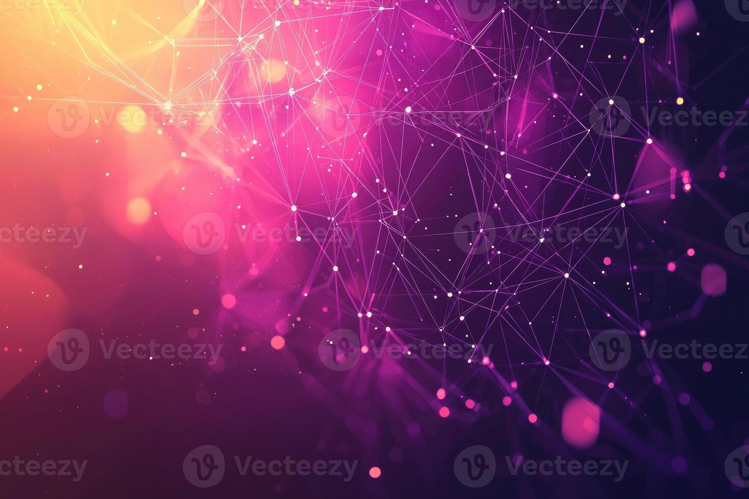 Futuristic Digital Network Visualization With Glowing Nodes And Lines Representing Data