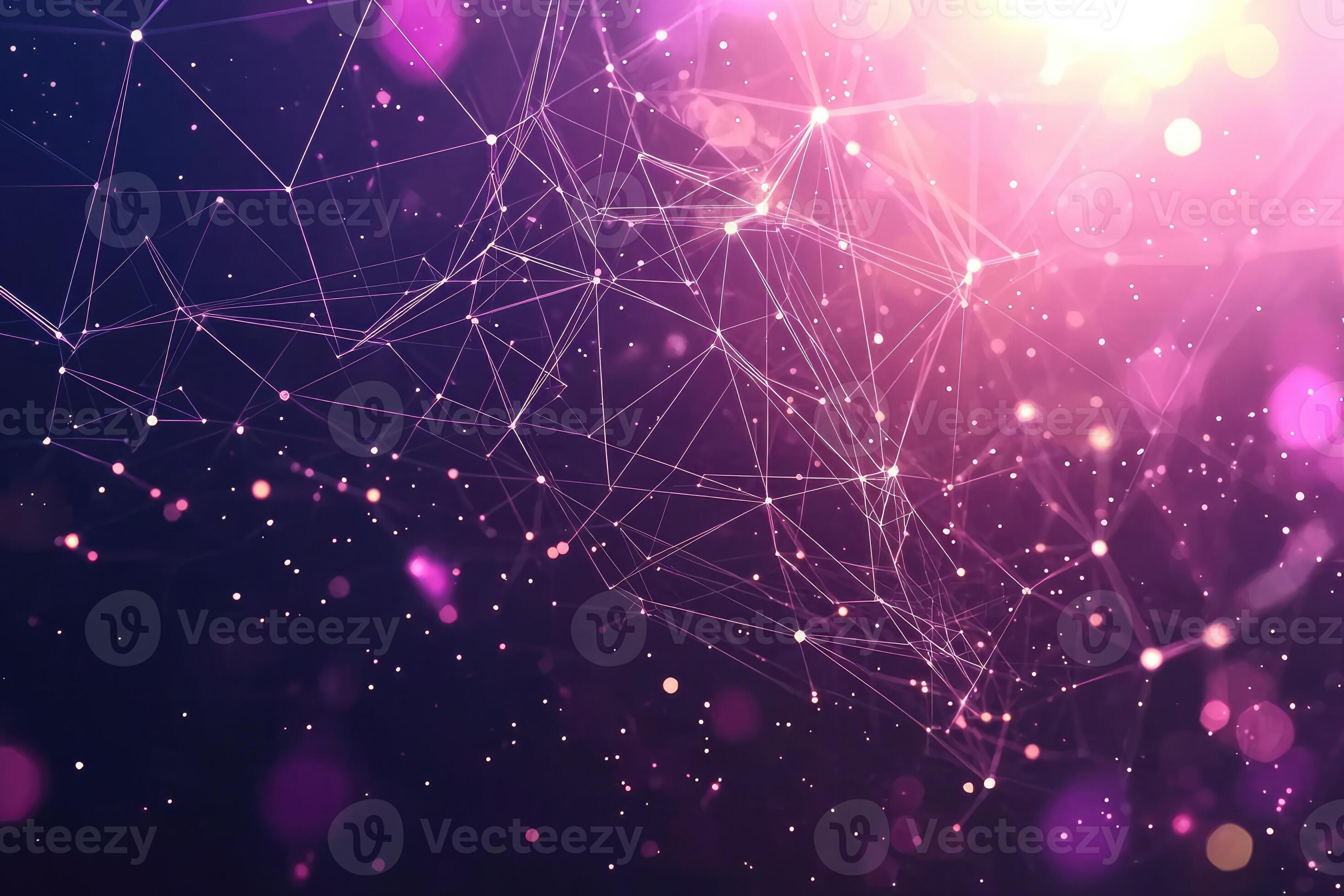 Futuristic Digital Network Visualization With Glowing Nodes And Lines Representing Data