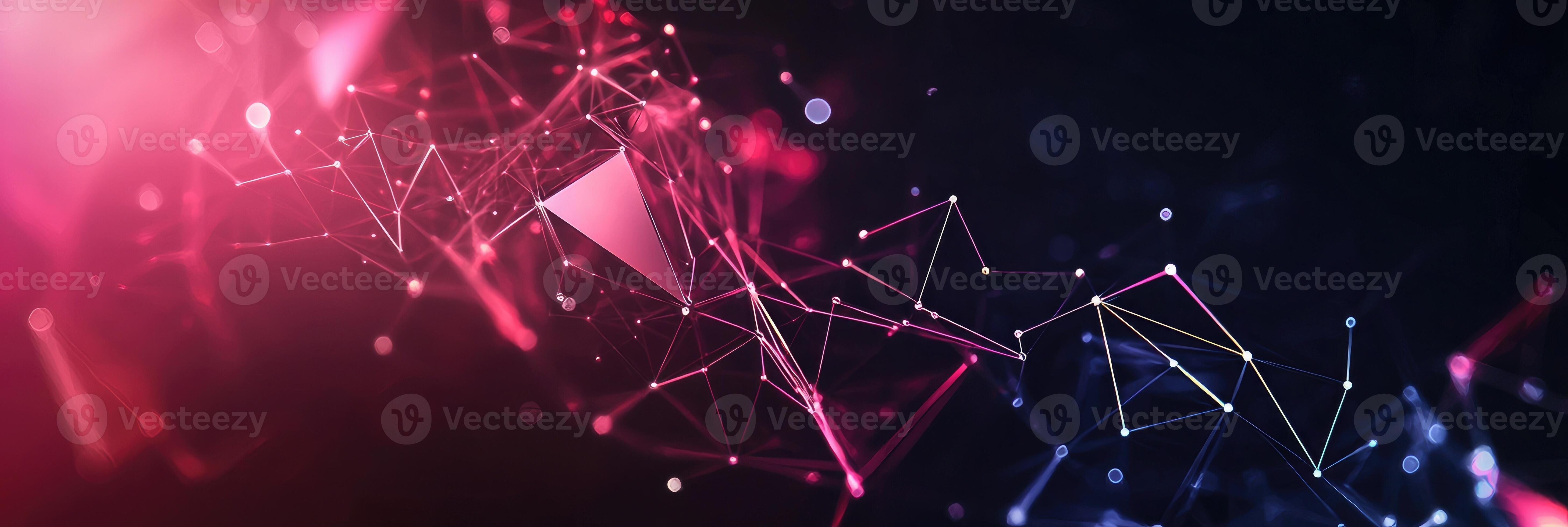 Futuristic Digital Network Visualization With Glowing Nodes And Lines Representing Data