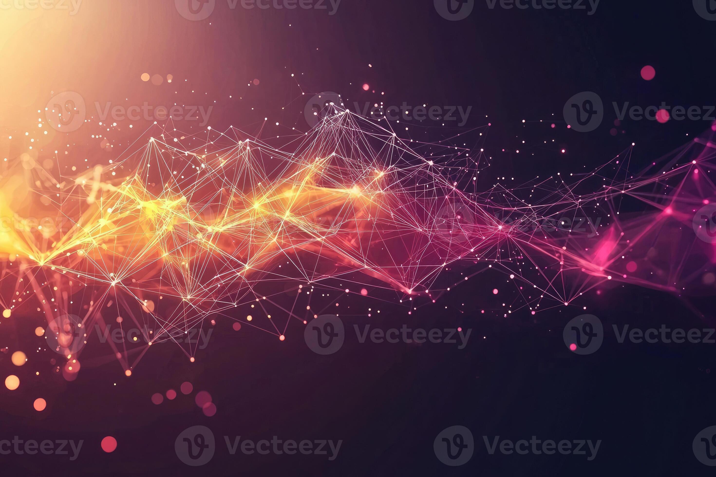 Futuristic Digital Network Visualization With Glowing Nodes And Lines Representing Data
