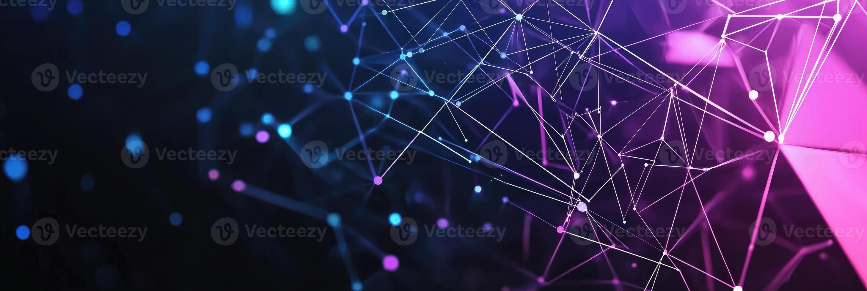 Futuristic Digital Network Visualization With Glowing Nodes And Lines Representing Data