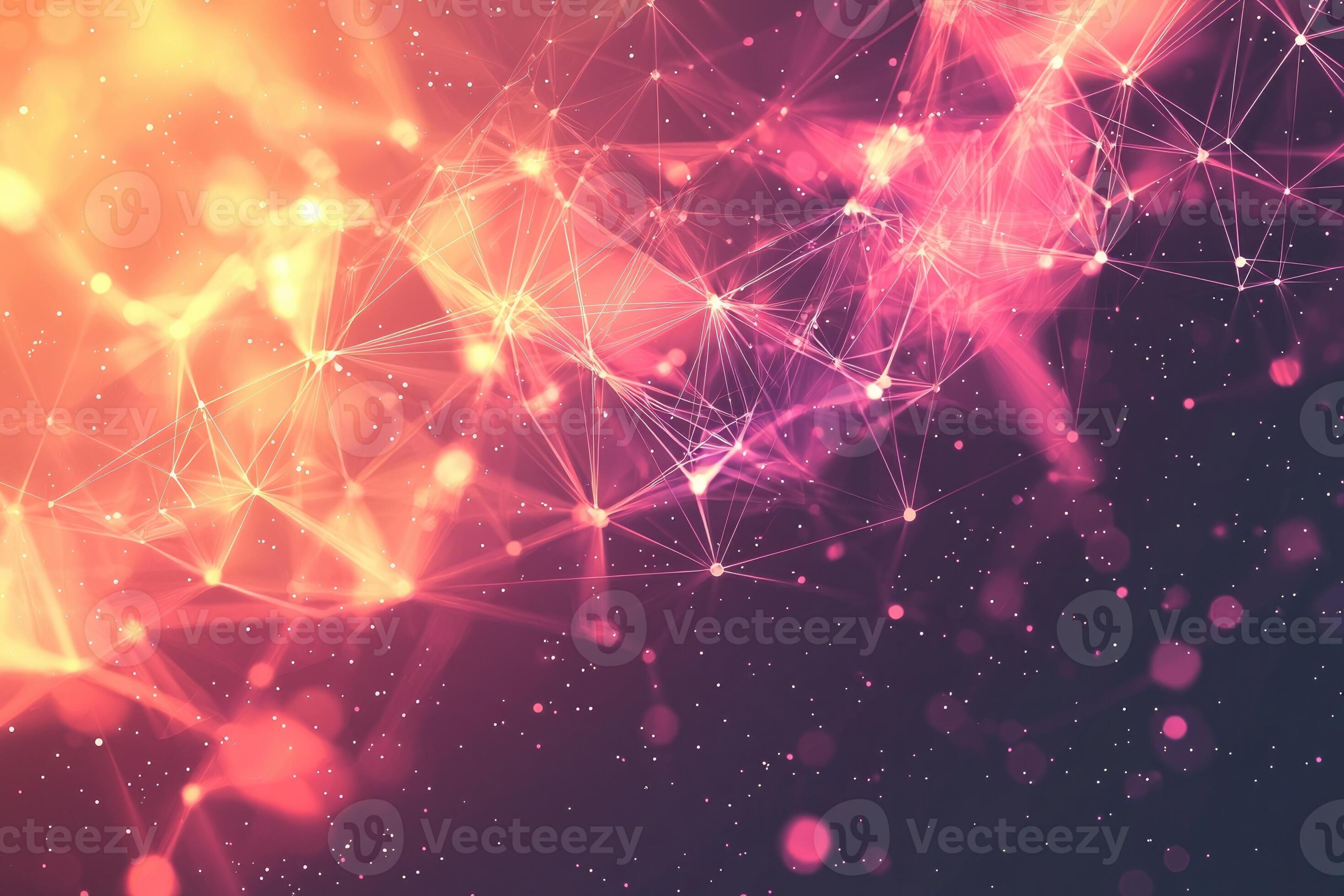 Futuristic Digital Network Visualization With Glowing Nodes And Lines Representing Data