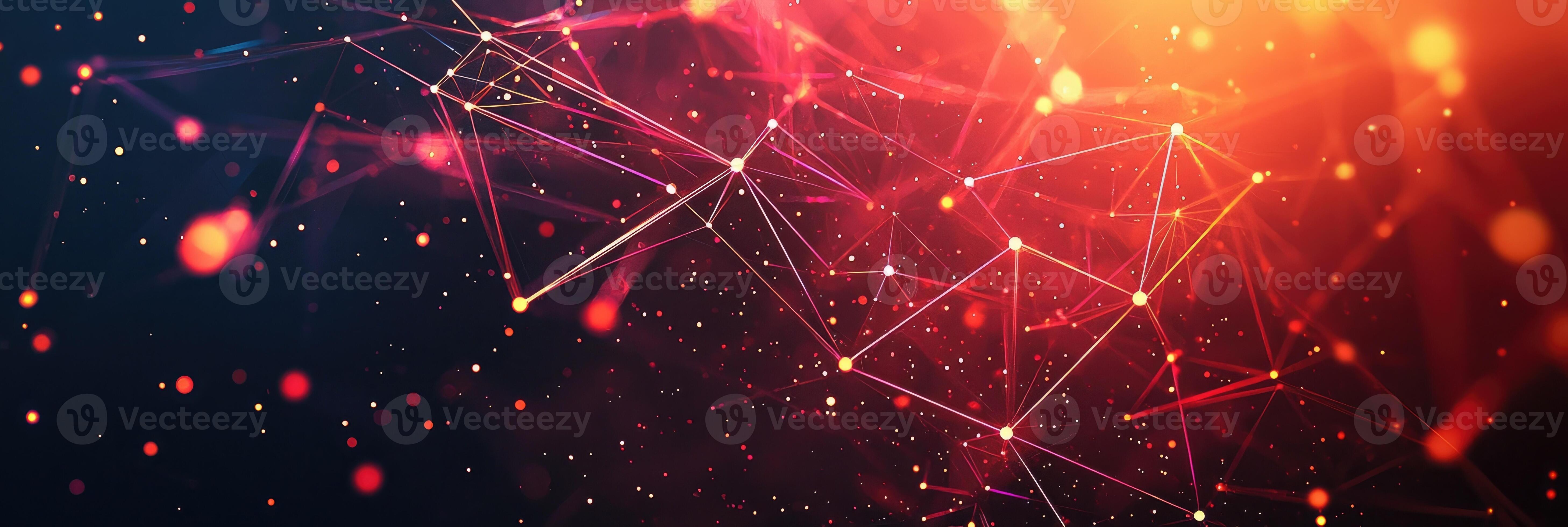 Futuristic Digital Network Visualization With Glowing Nodes And Lines Representing Data