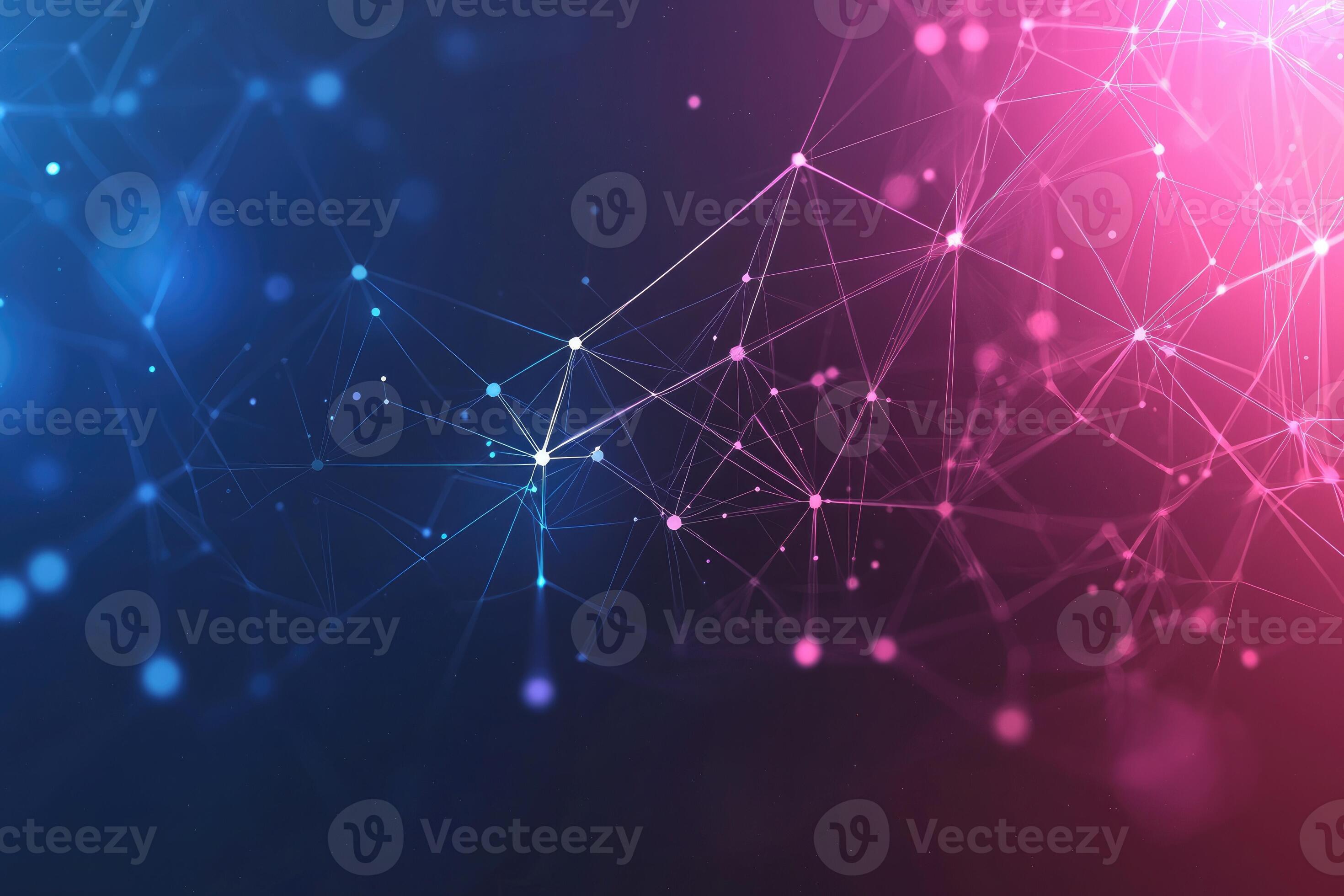 Futuristic Digital Network Visualization With Glowing Nodes And Lines Representing Data