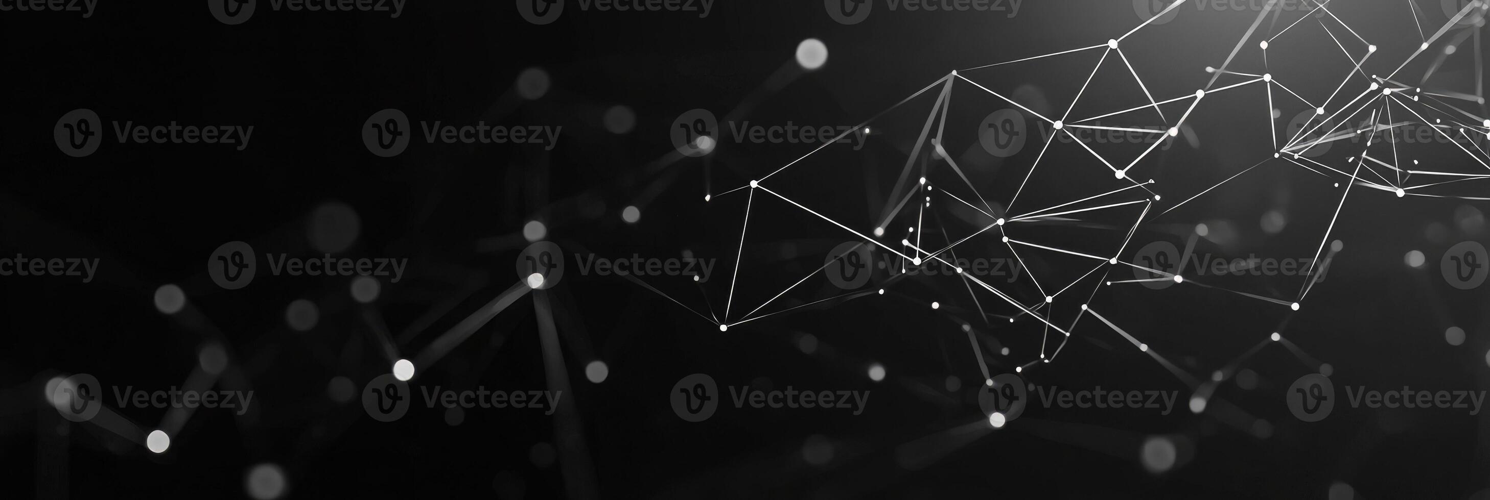 Futuristic Digital Network Visualization With Glowing Nodes And Lines Representing Data