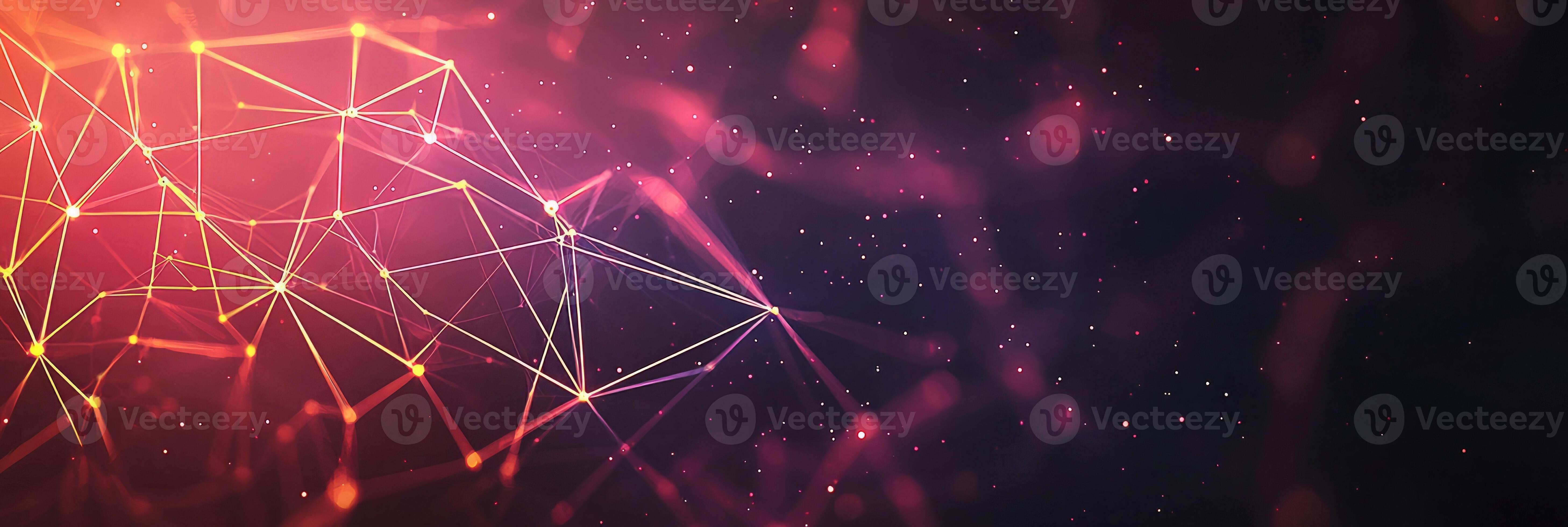 Futuristic Digital Network Visualization With Glowing Nodes And Lines Representing Data