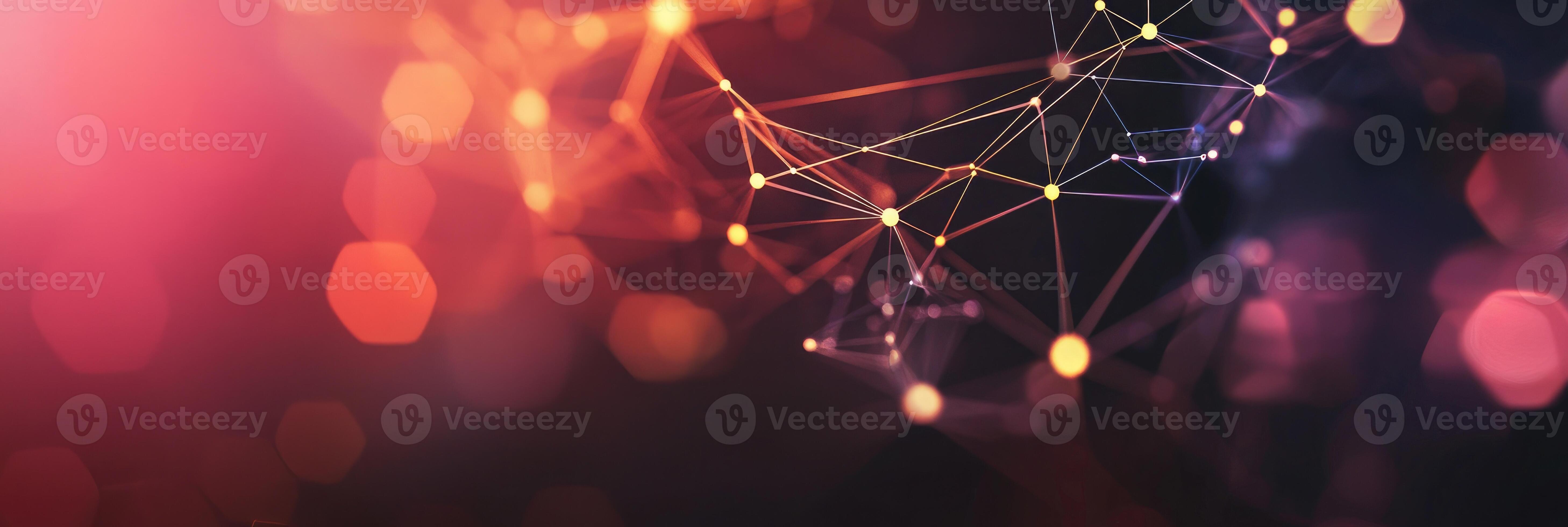 Futuristic Digital Network Visualization With Glowing Nodes And Lines Representing Data