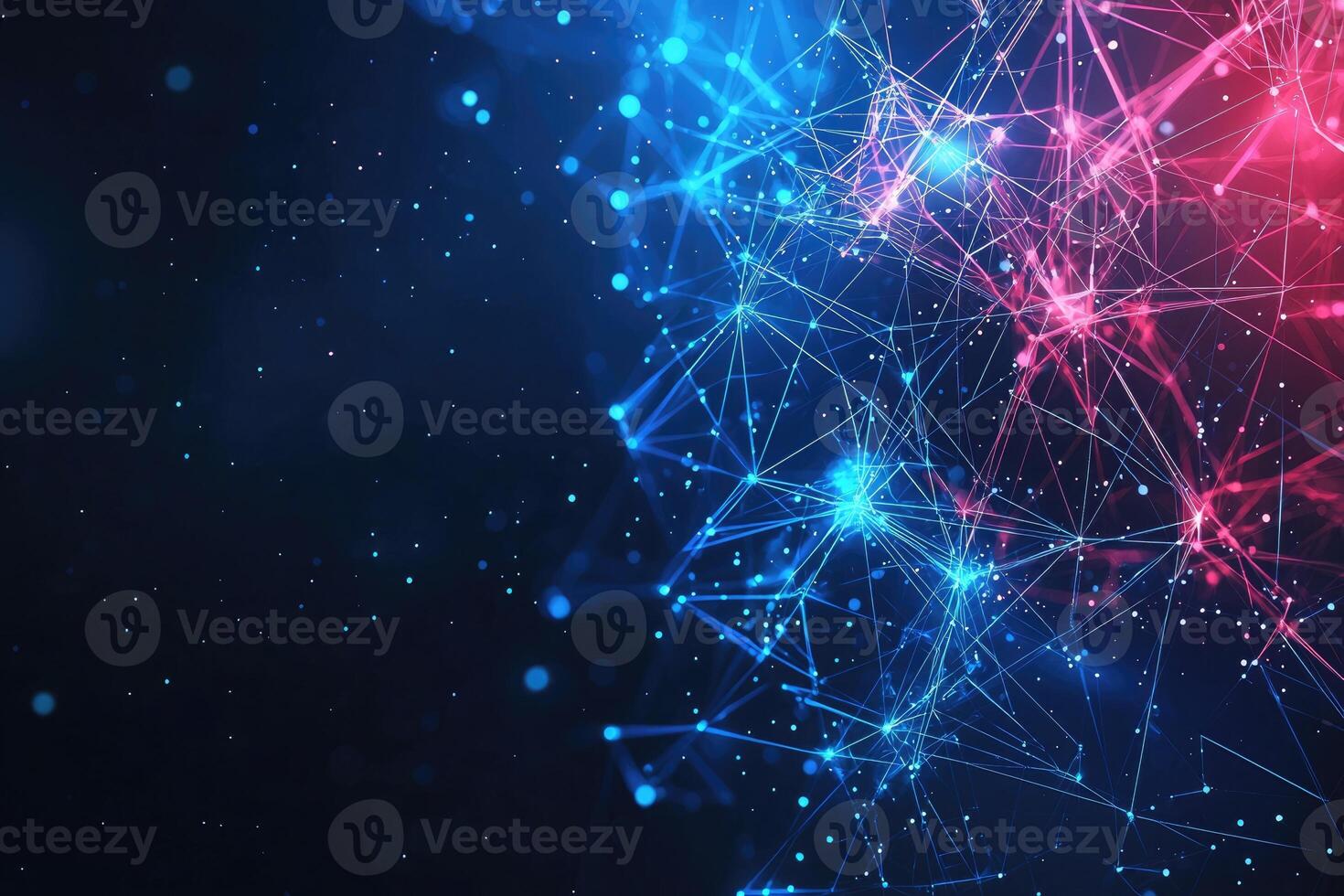 Futuristic Digital Network Visualization With Glowing Nodes And Lines Representing Data