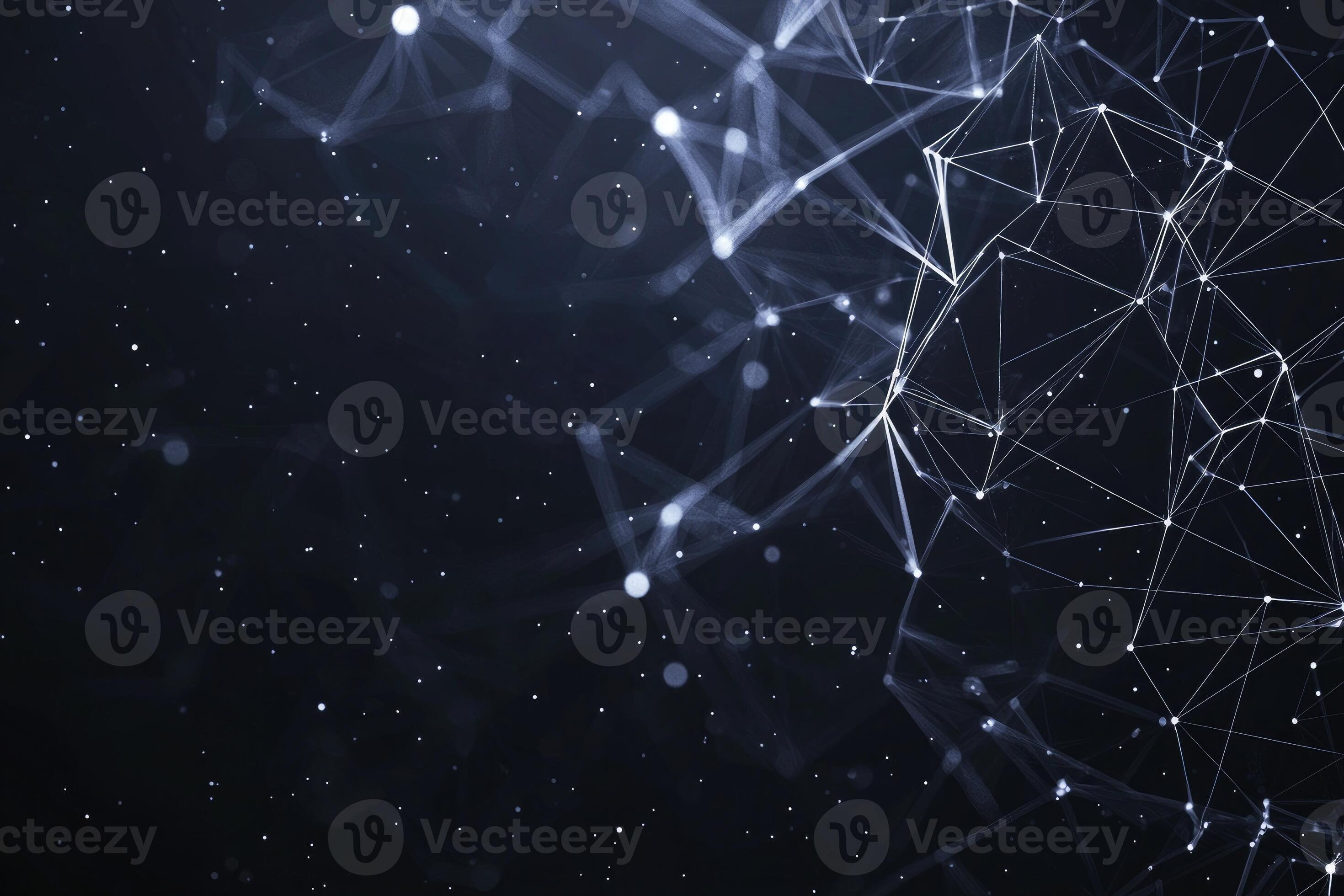 Futuristic Digital Network Visualization With Glowing Nodes And Lines Representing Data
