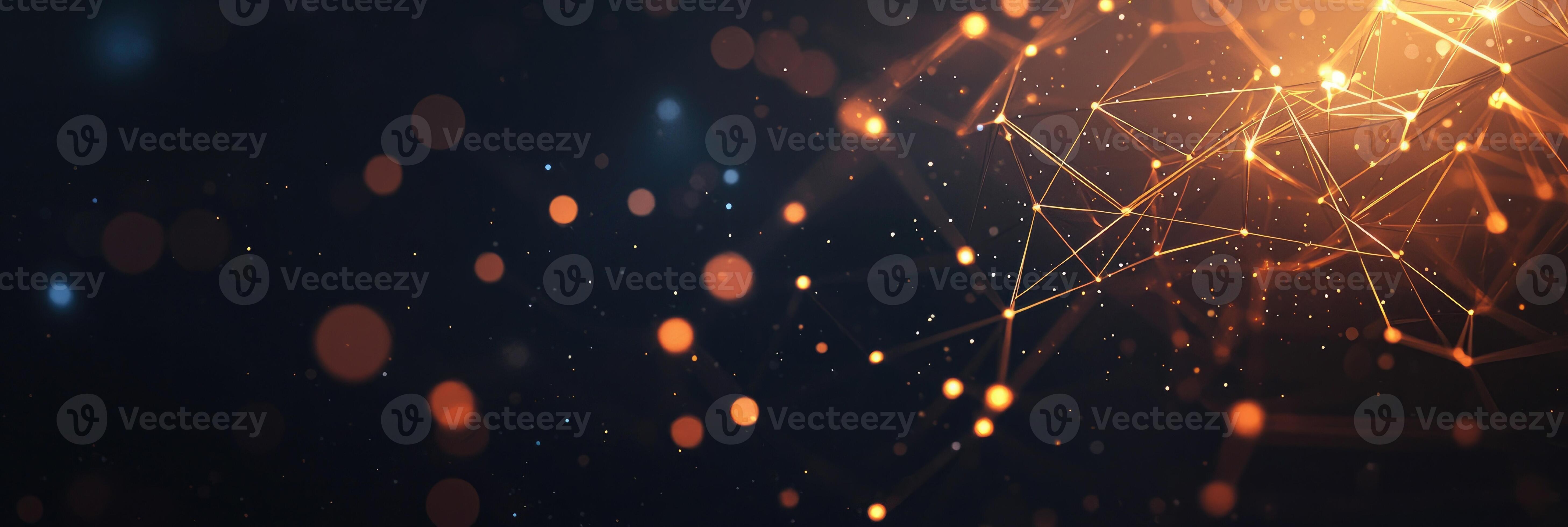 Futuristic Digital Network Visualization With Glowing Nodes And Lines Representing Data