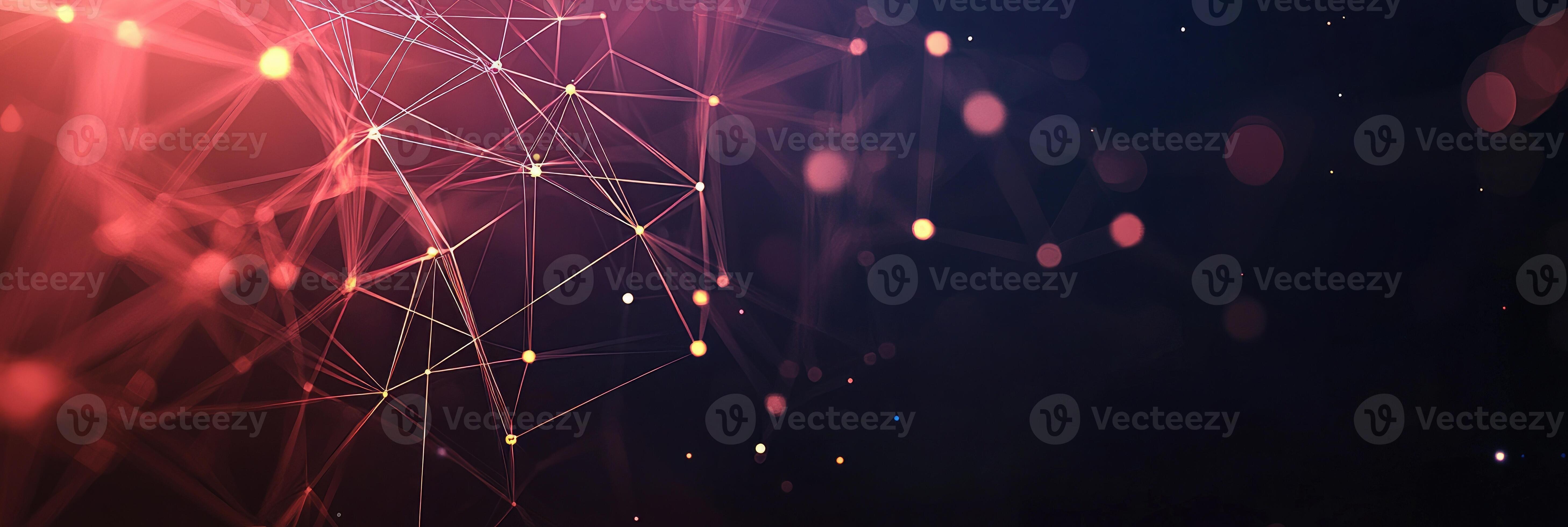 Futuristic Digital Network Visualization With Glowing Nodes And Lines Representing Data