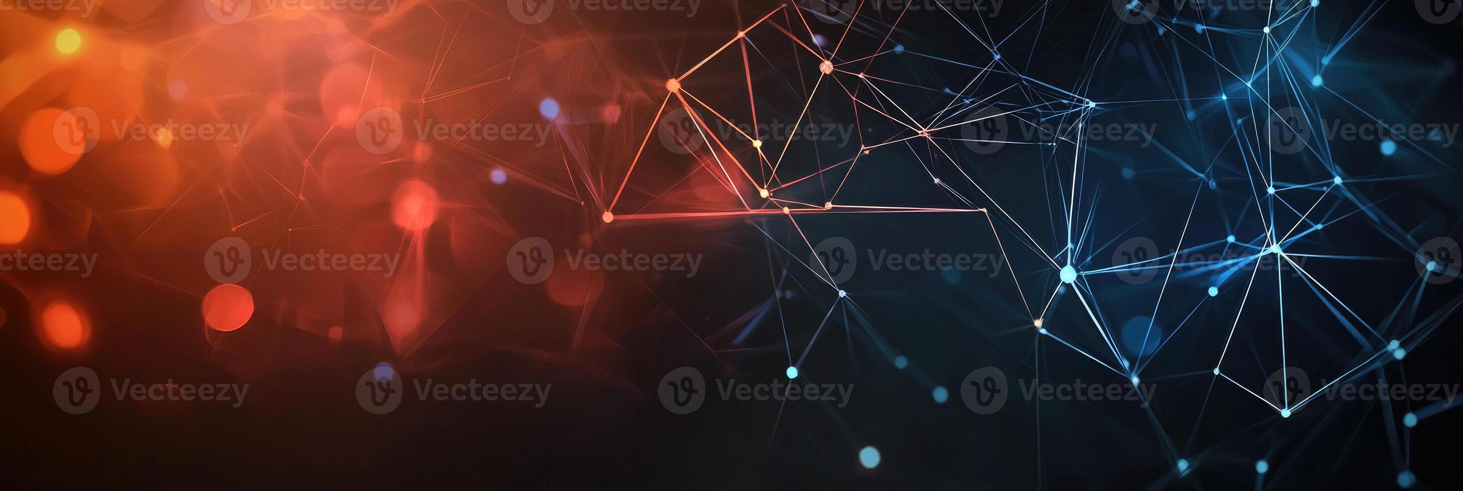 Futuristic Digital Network Visualization With Glowing Nodes And Lines Representing Data