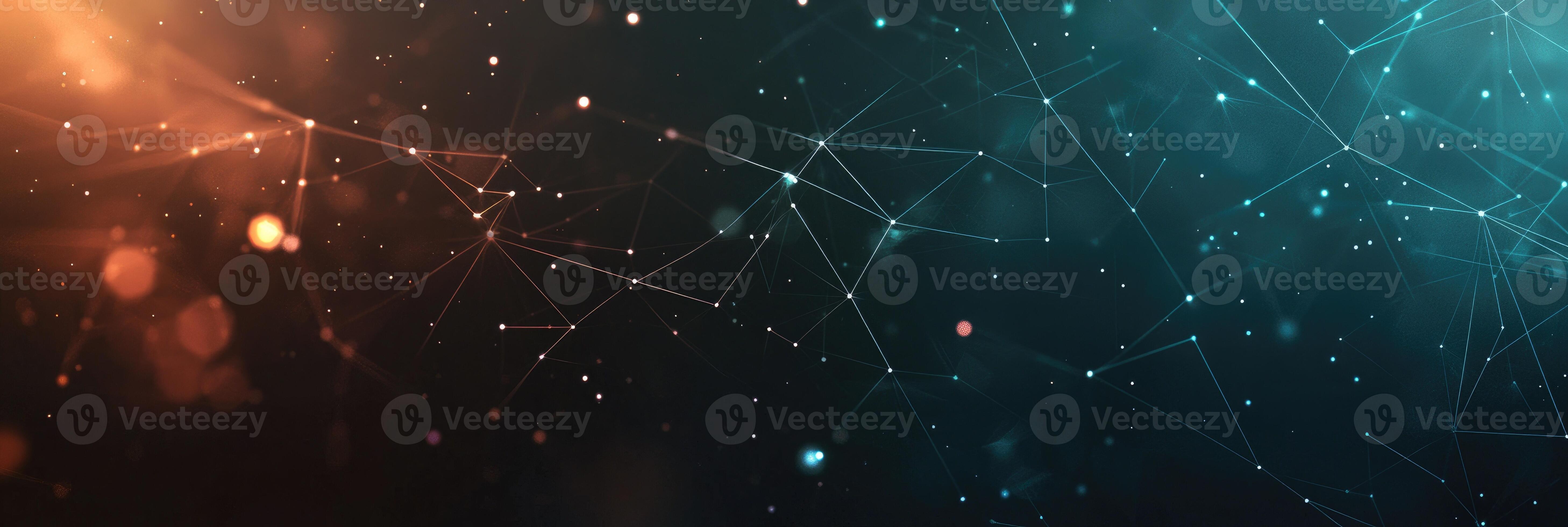 Futuristic Digital Network Visualization With Glowing Nodes And Lines Representing Data