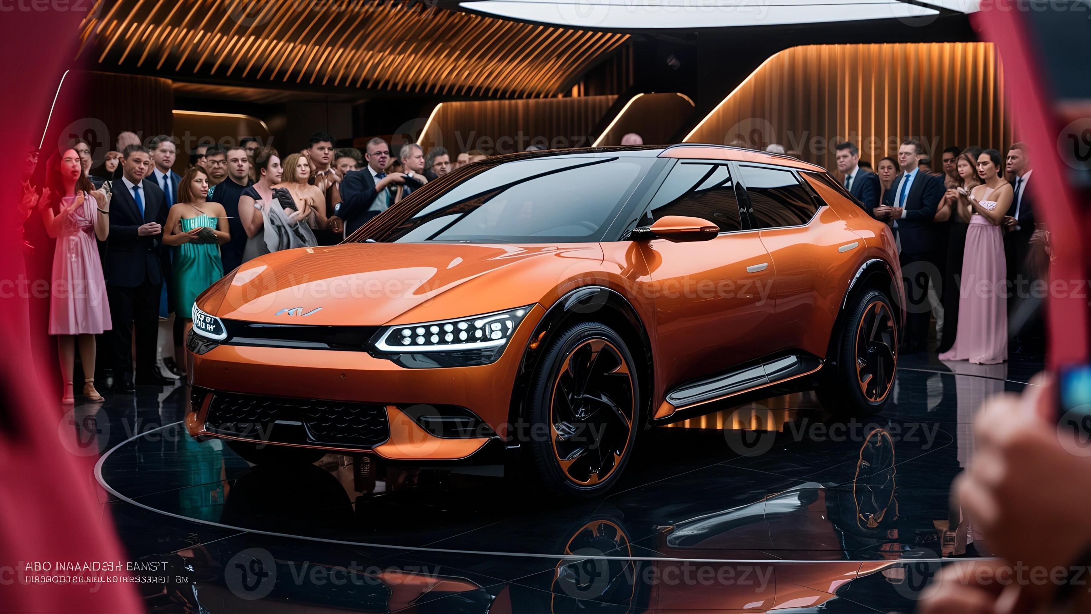 KIA EV6 electric SUV, futuristic design, eco-friendly vehicle, electric crossover car, high-tech ...