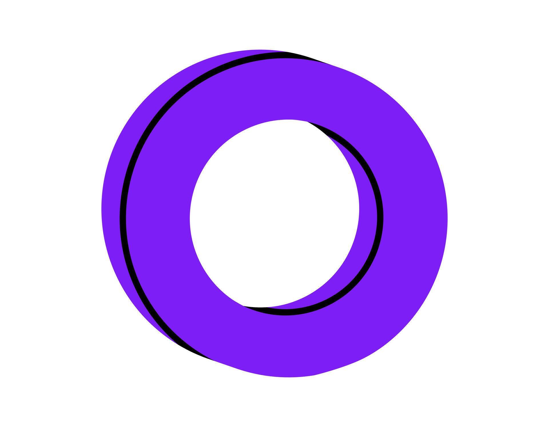 Hand Drawn Cute Cartoon Illustration Asexual Sign Flat Woman Or Purple Circle Symbol Sticker
