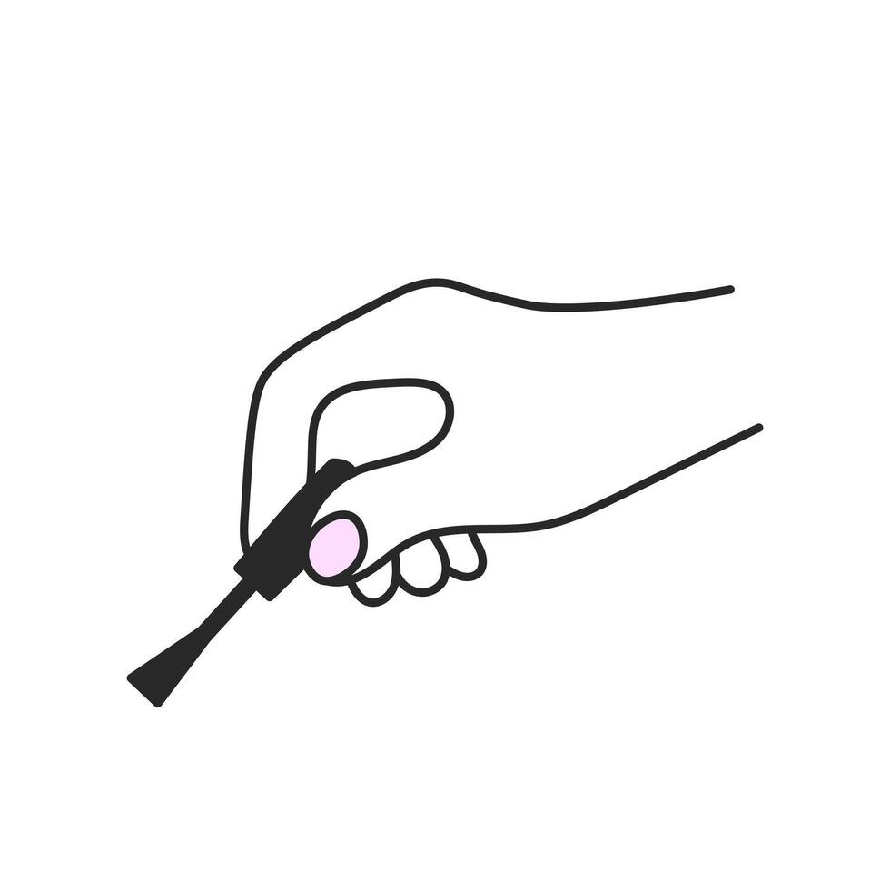 Hand Holding A Nail Polish Brush Icon 50813336 Vector Art At Vecteezy