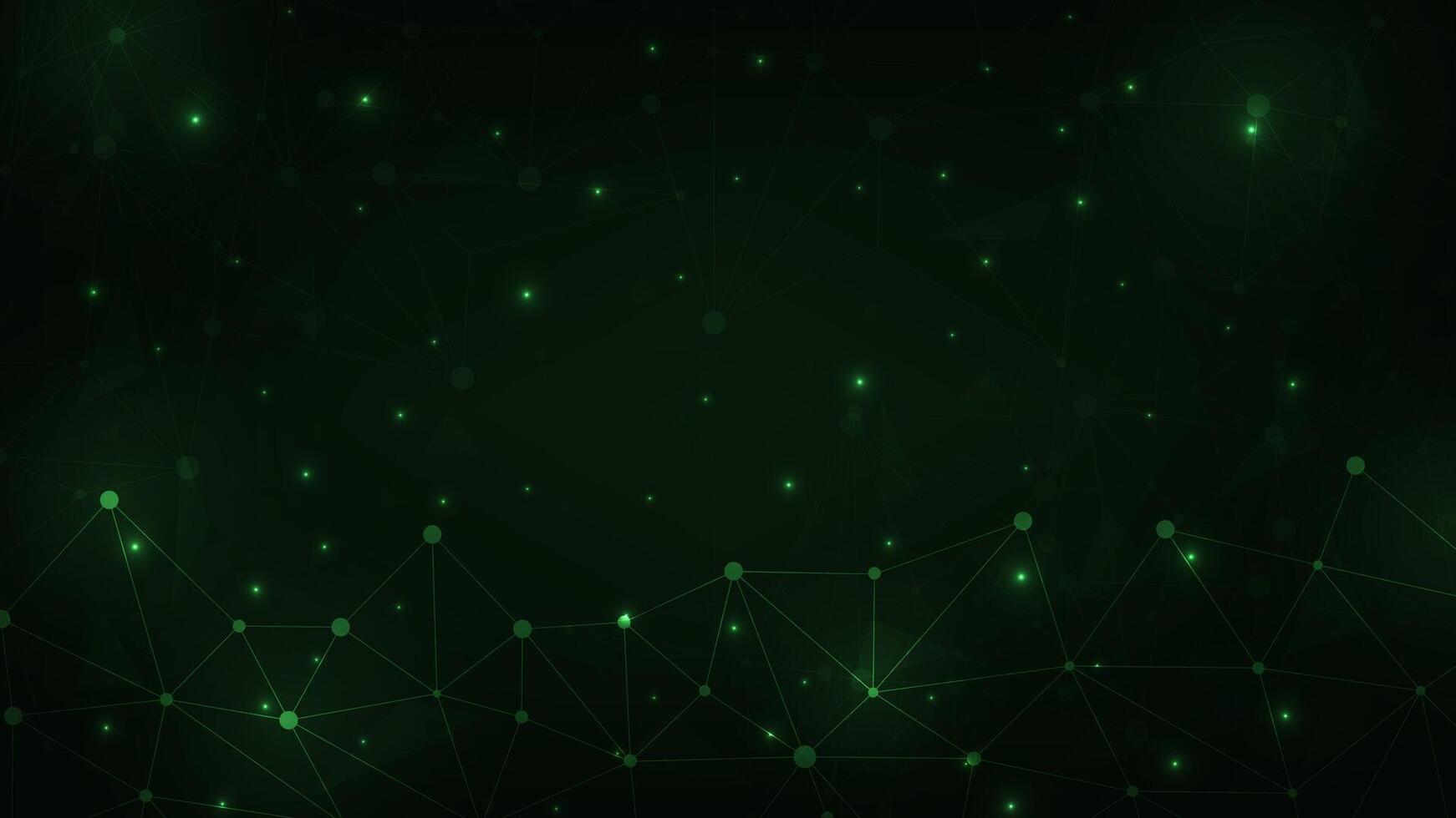 Digital technology future Ai big data green background, interconnection network concept ...