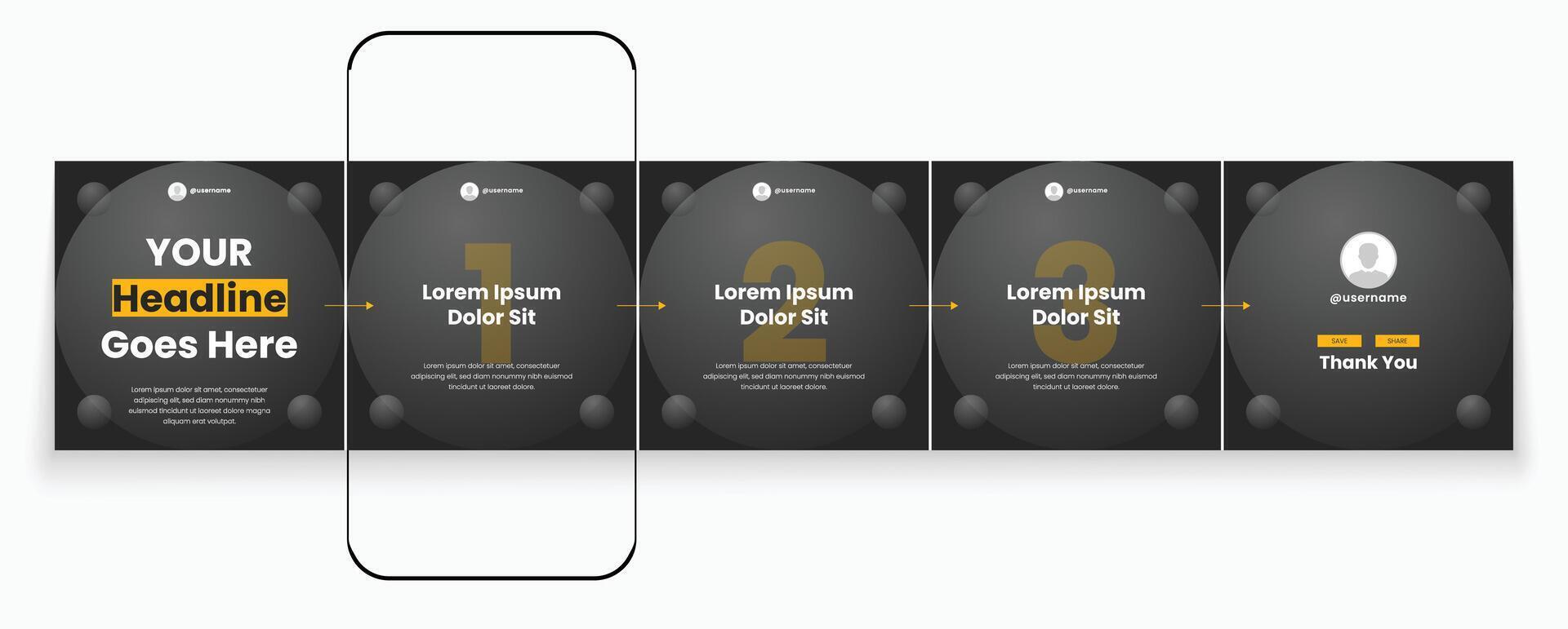 Black carousel social media template minimalist design for linkedin ...
