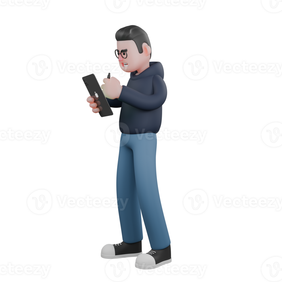 Male Programmer 3D Model. A male programmer is standing holding a ...