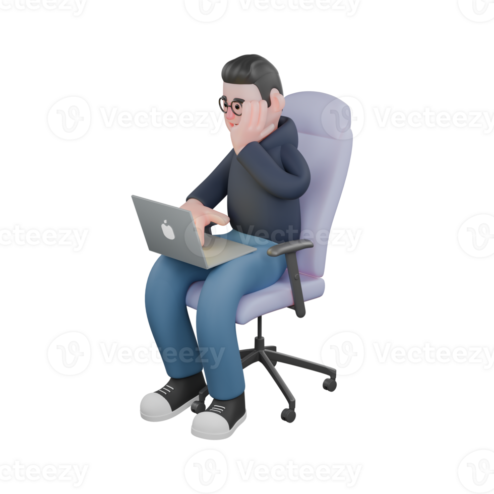 Animated Male Programmer A Male Programmer Is Sitting On A Gaming
