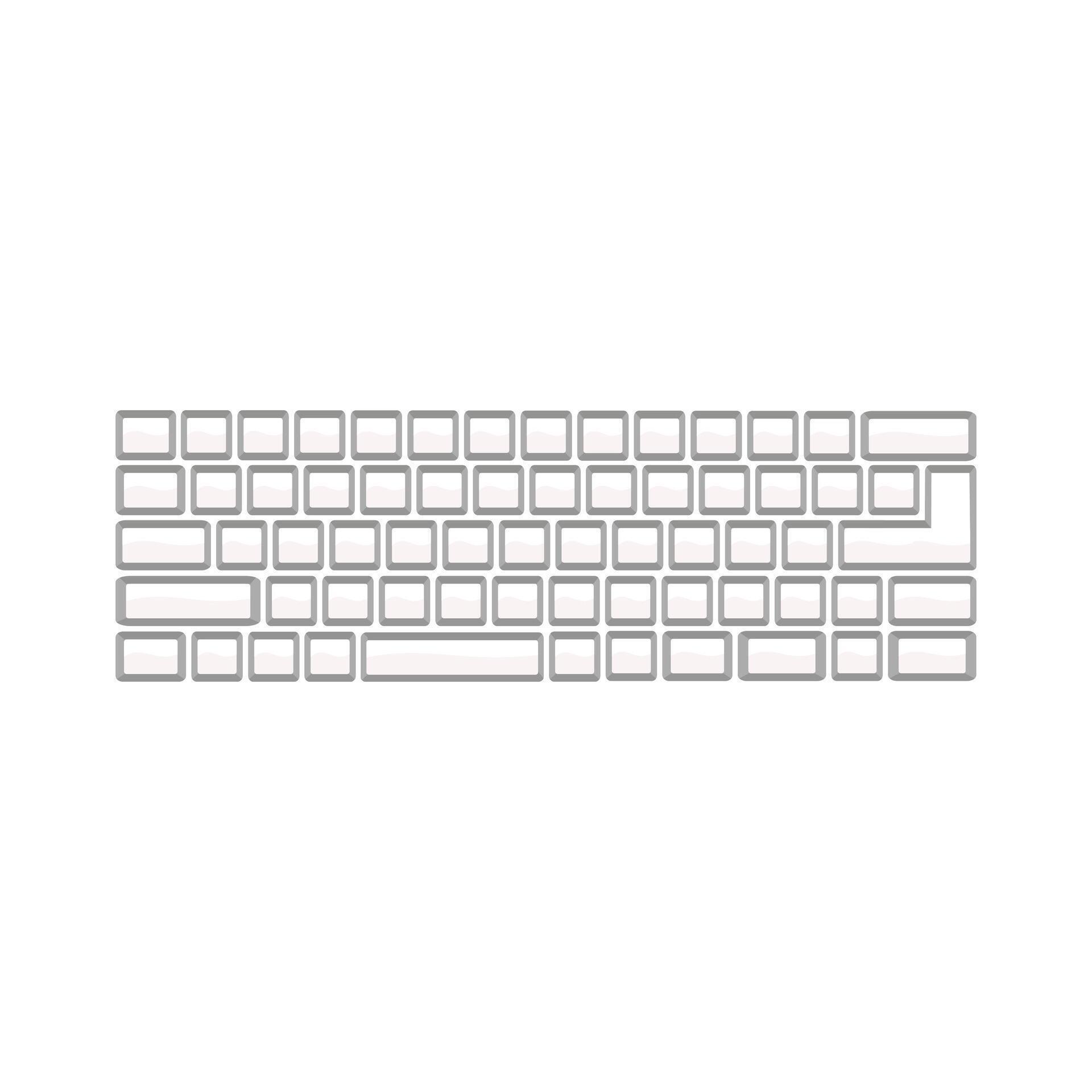 Keyboard illustration isolated on white background. Suitable for basic elements of computer text ...