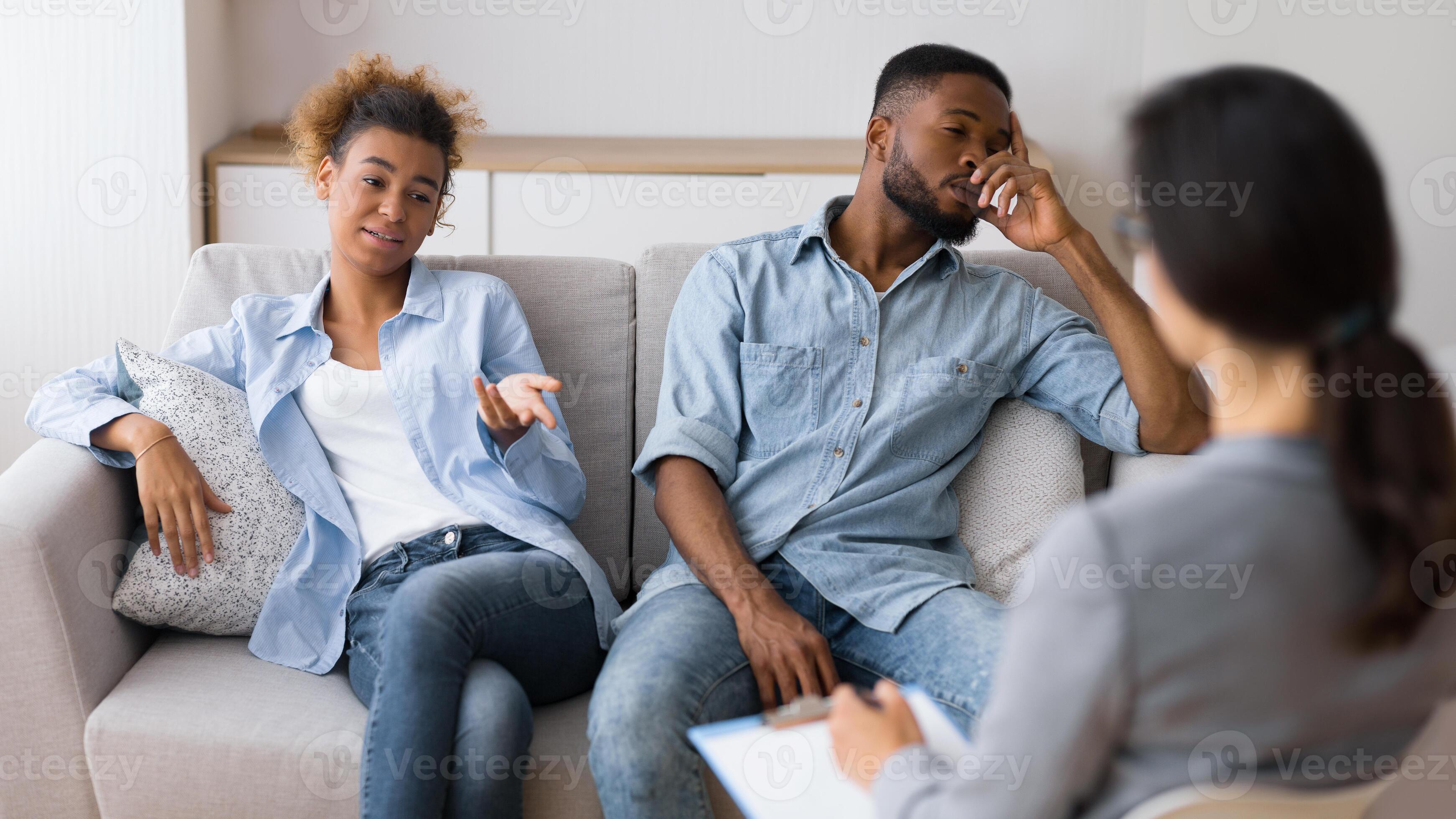 Indifference In Marriage. African American Wife Blaming Her Husband ...