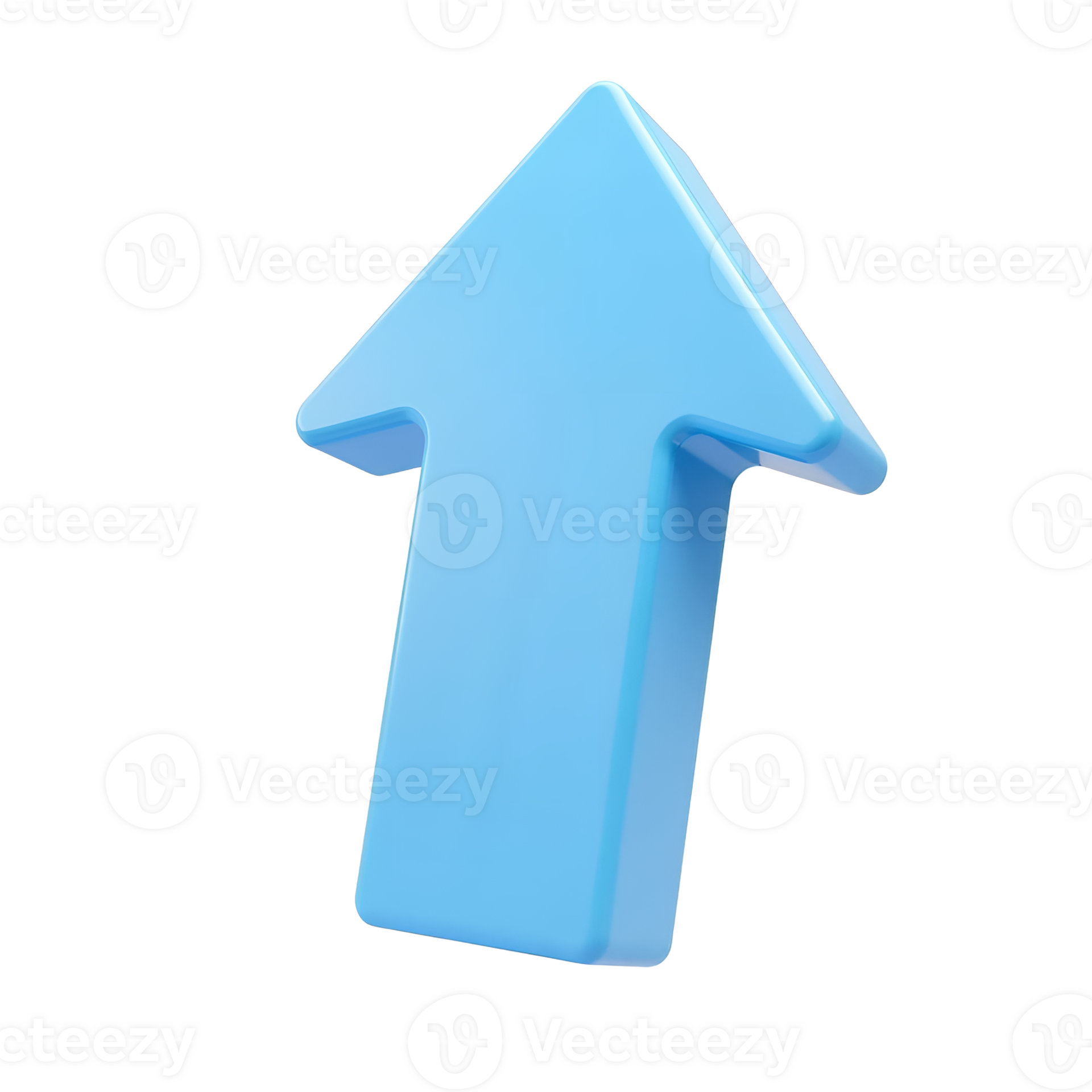 3D Blue Arrow Up Icon in Cartoon Style on Transparent Background 50834645 PNG