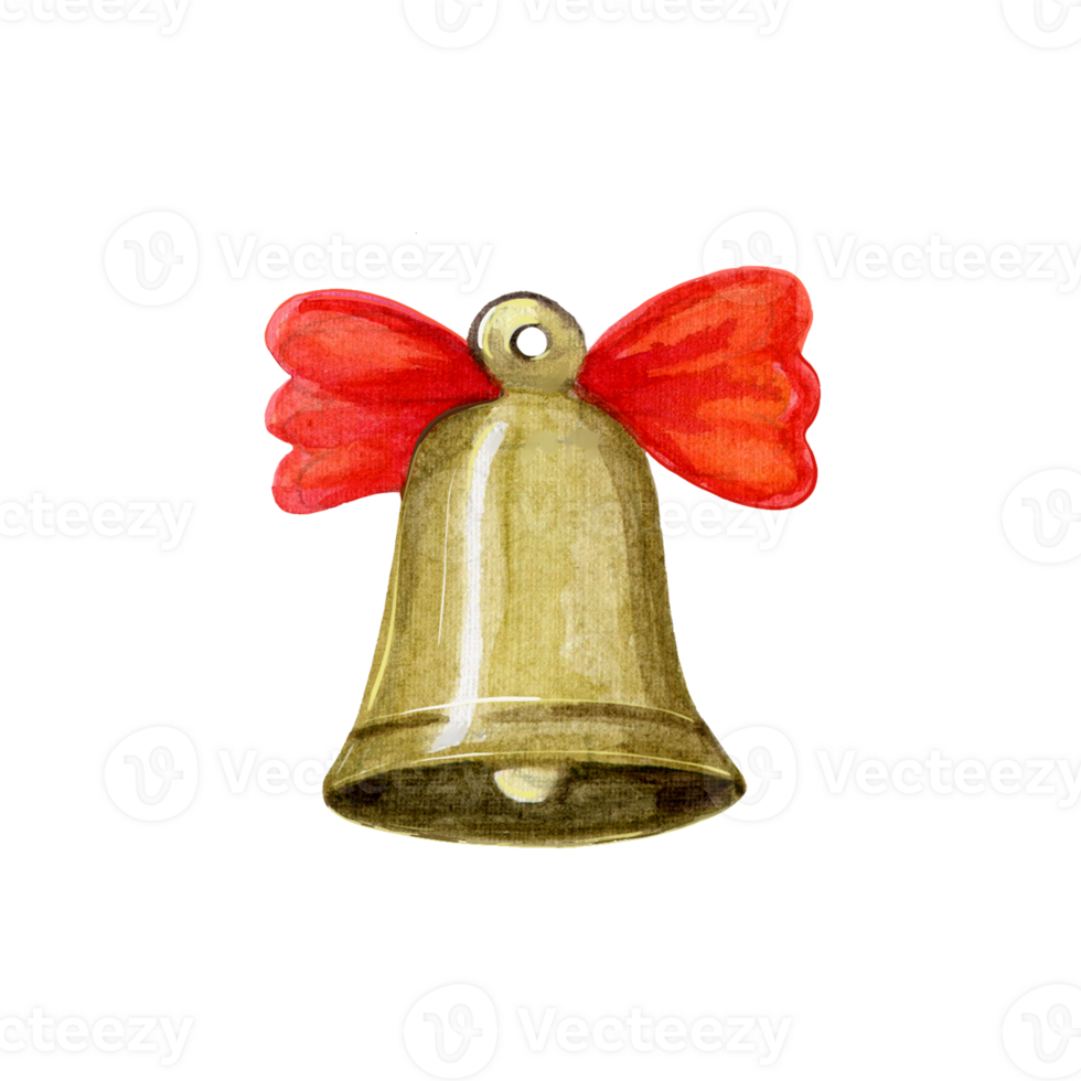 Watercolor Christmas bell 50837485 PNG