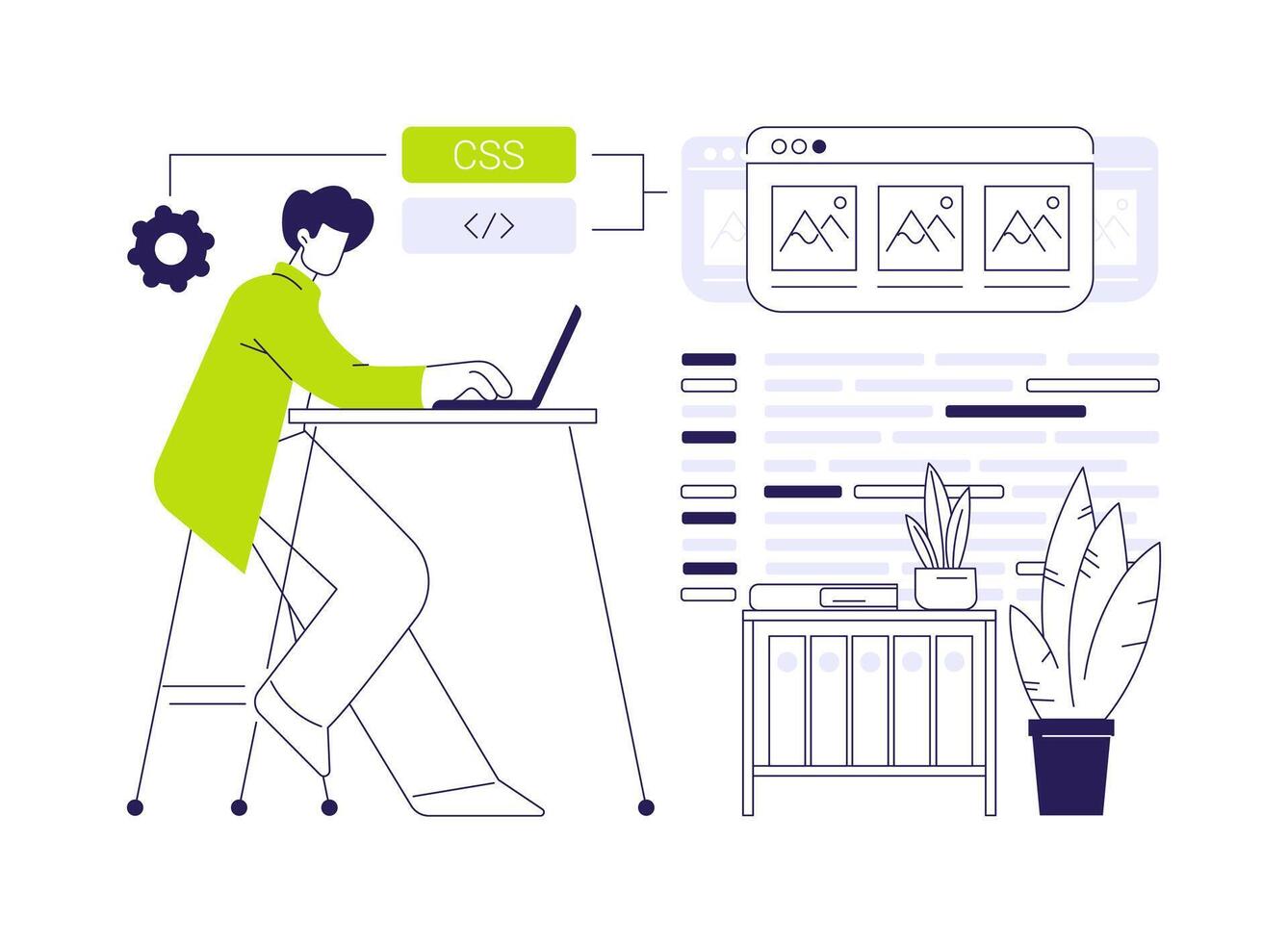 CSS code abstract concept illustration. 50843074 Vector Art at Vecteezy