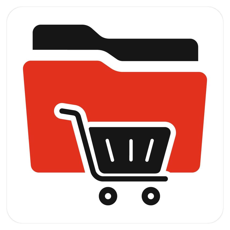 Shopping Folder and data folder icon concept 50857341 Vector Art at ...