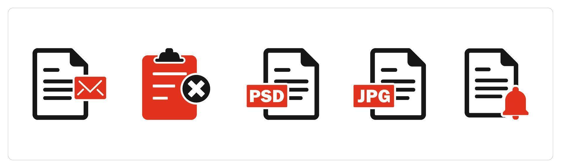 A set of 5 Document icons as document, wrong page, file 50858020 Vector ...