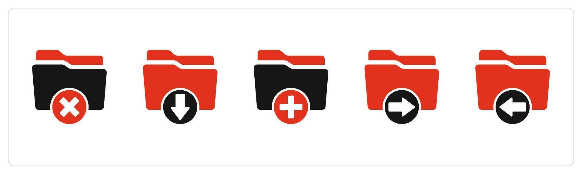 A set of 5 Document icons as wrong folder, download folder, create folder 50858144 Vector Art at ...