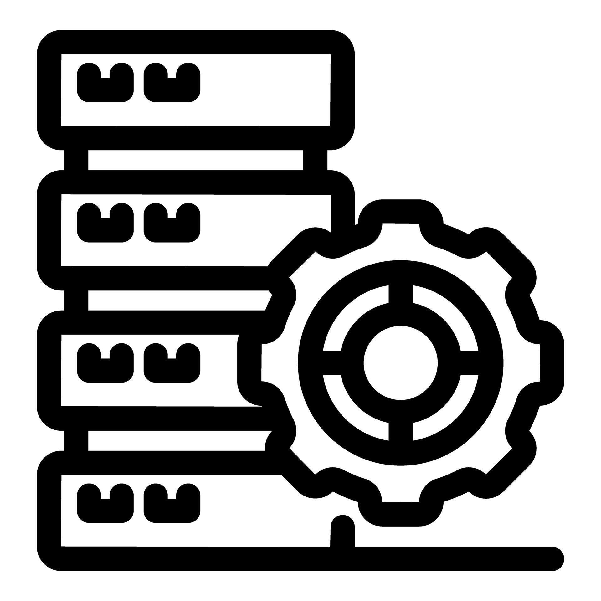 Server optimization icon representing improving data storage efficiency ...