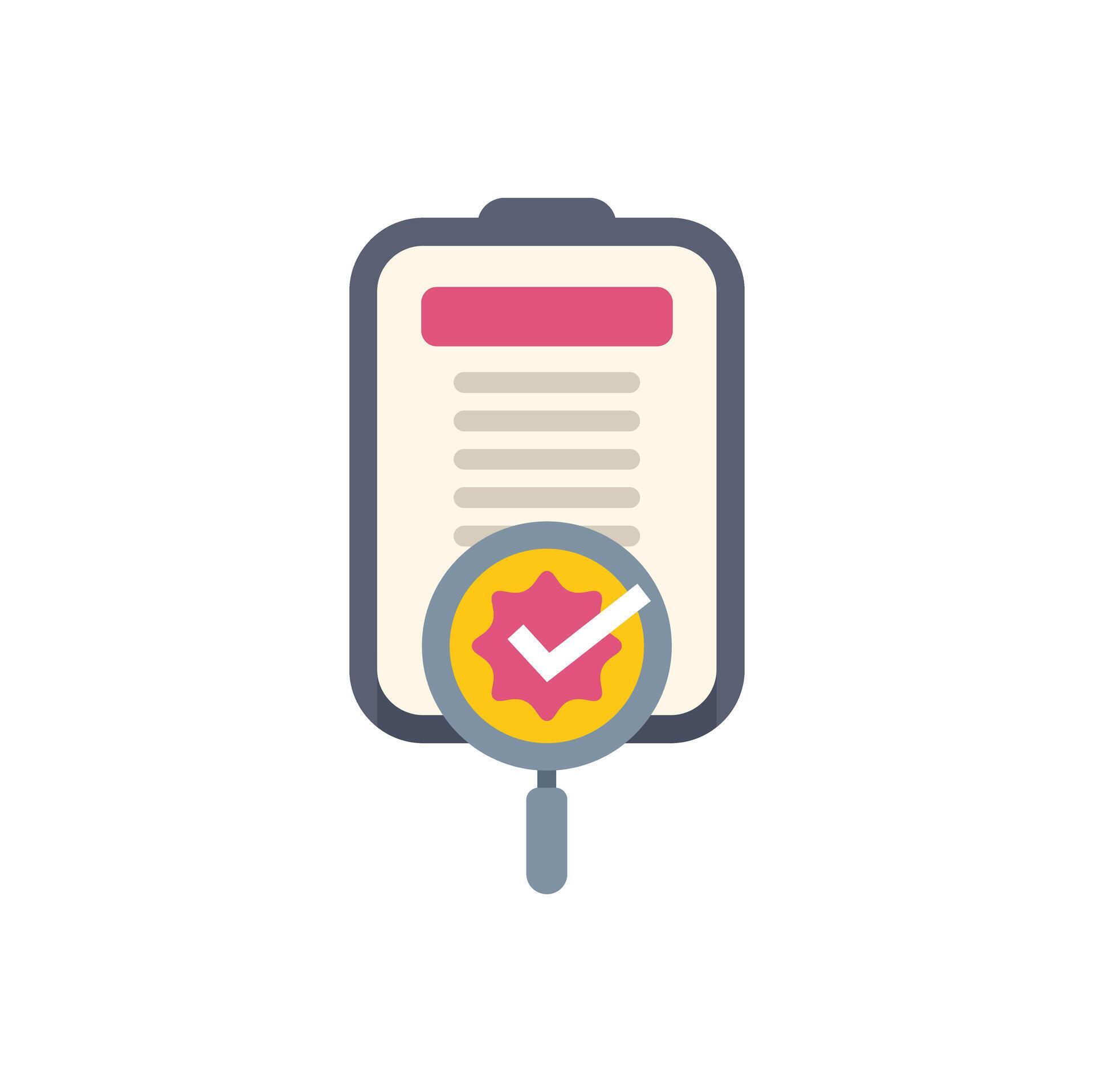 Magnifying glass validating document with check mark icon 50860443 ...