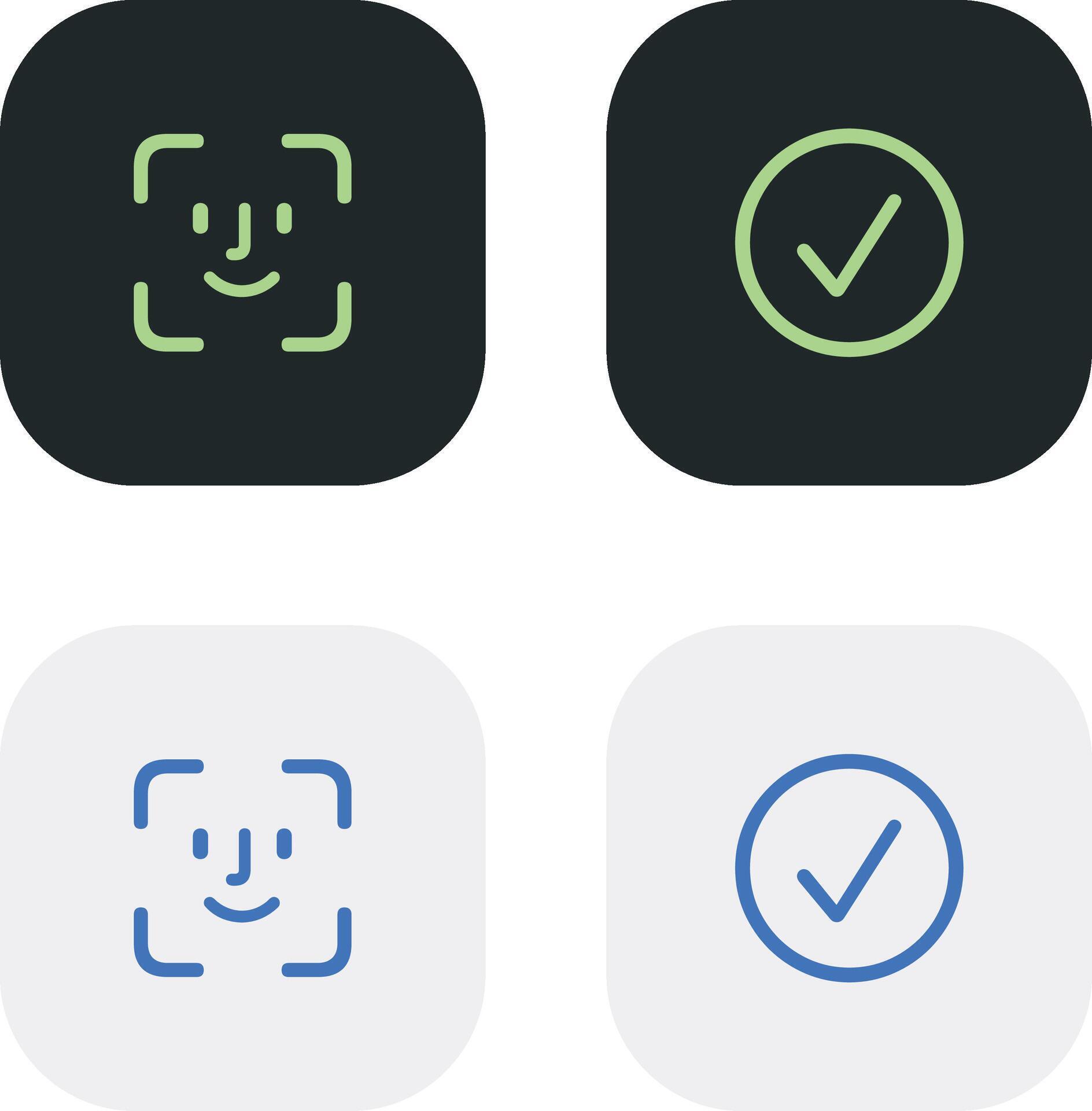 Face Scanning Process Facial Detection Symbols Face Recognition