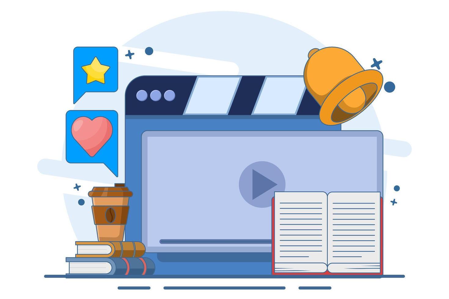 Online training concept. Distance business training, streaming, webinar ...