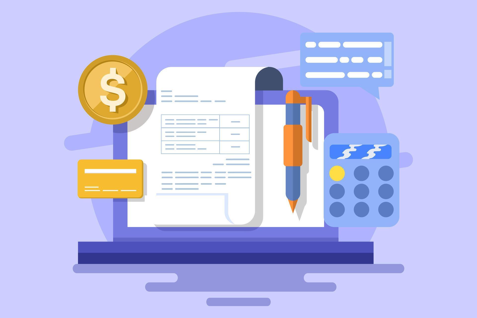 Online invoice maker concept, Send invoice online, Online bill payment ... Online invoice maker concept, Send invoice online, Online bill payment ...