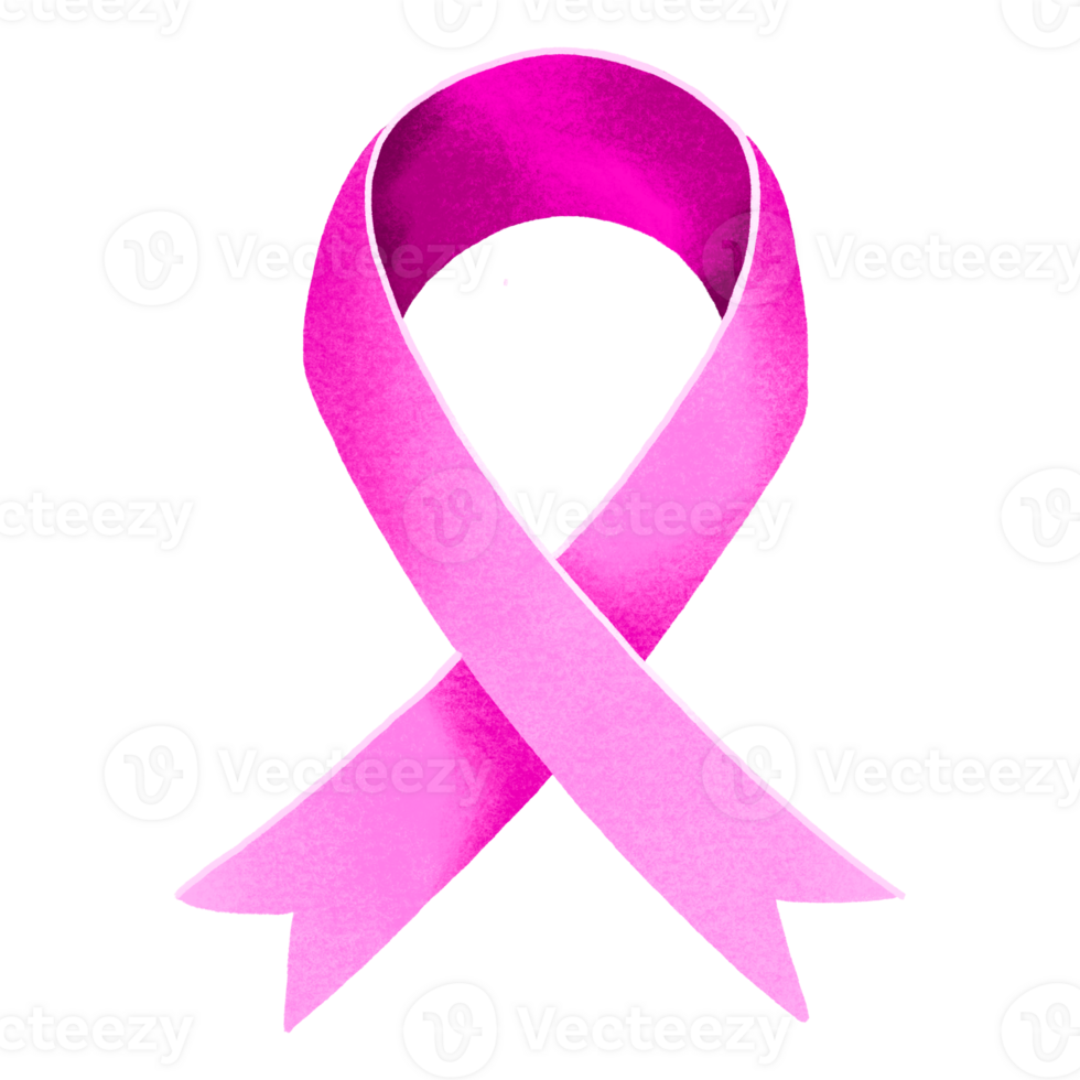Breast Cancer Awareness Month Pink Ribbon Hand Drawn Illustration
