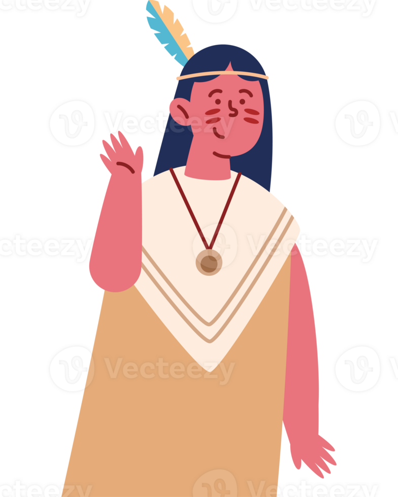 An Illustration Of A Native American Woman 50882085 Png